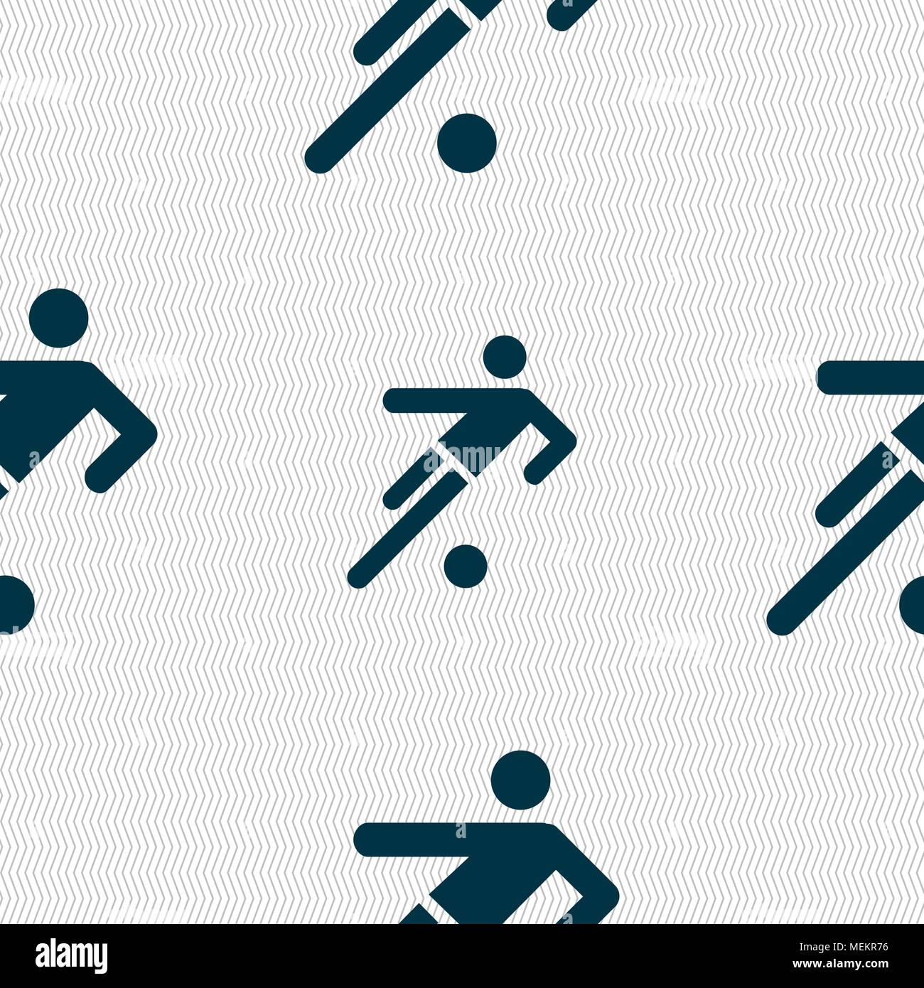 football player icon. Seamless abstract background with geometric ...