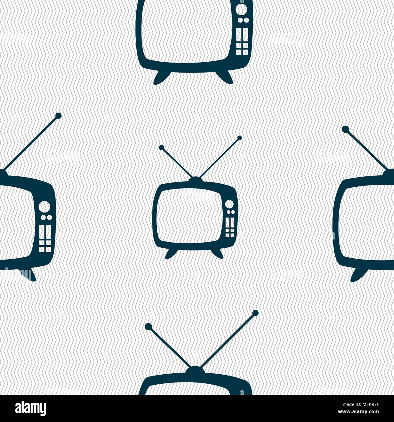 Retro TV mode sign icon. Television set symbol. Seamless abstract ...