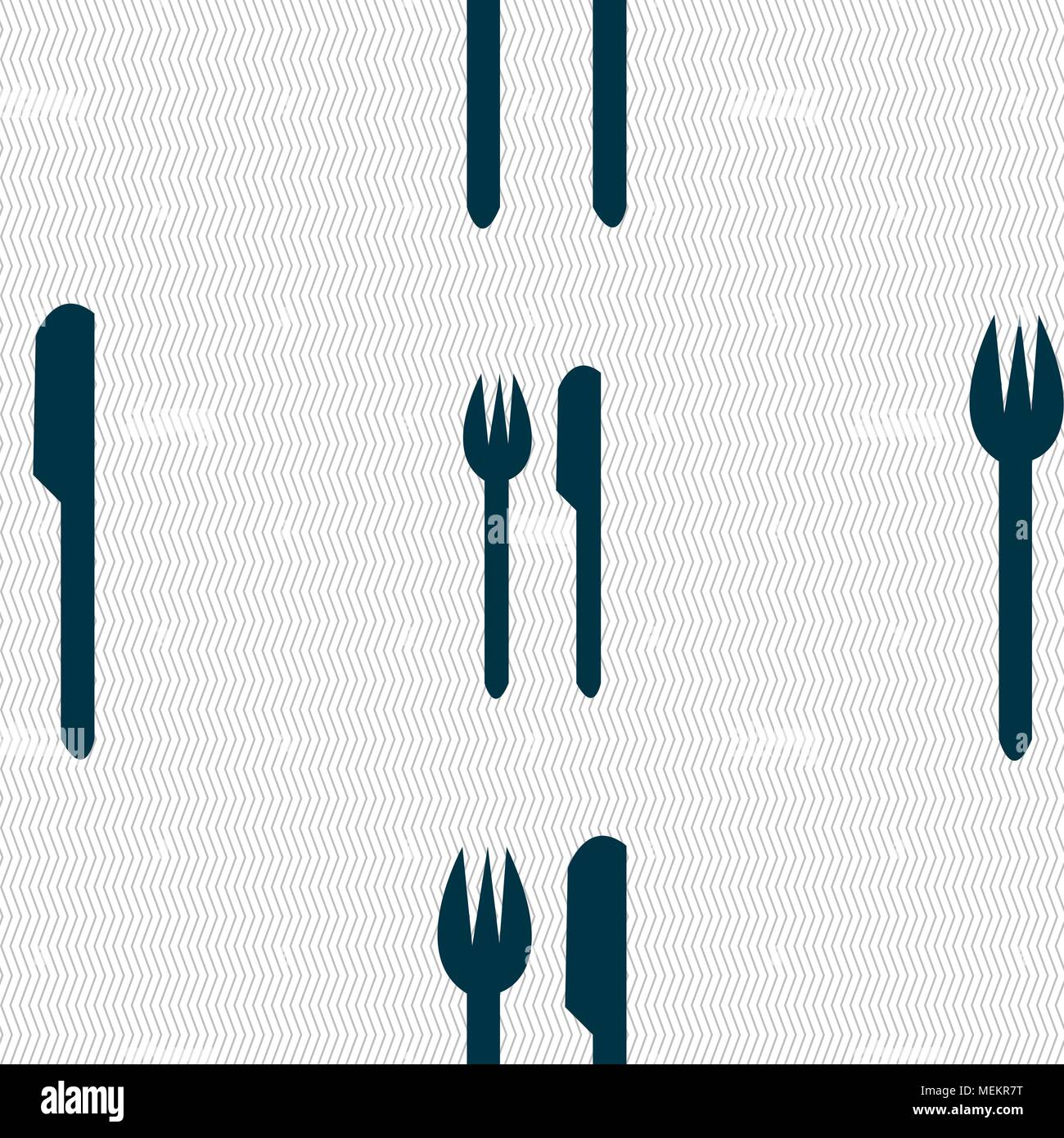 Eat sign icon. Cutlery symbol. Fork and knife. Seamless abstract ...