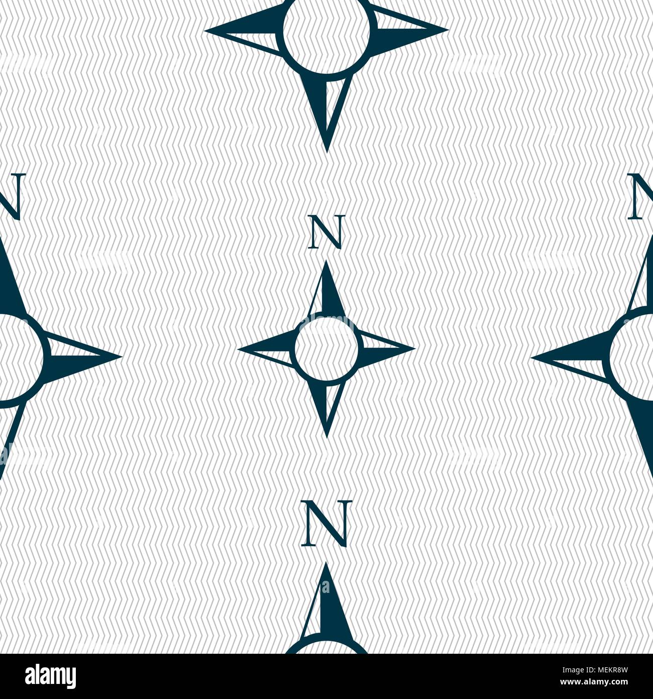 Compass sign icon. Windrose navigation symbol. Seamless abstract ...