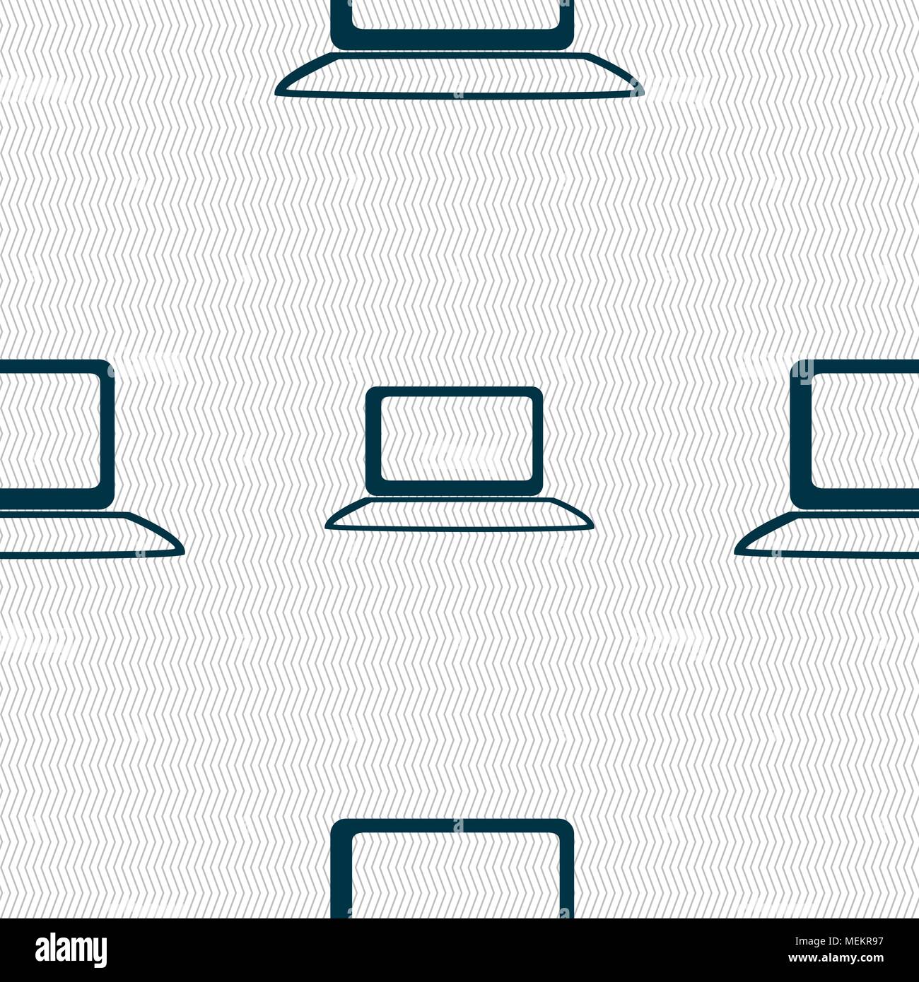 Laptop sign icon. Notebook pc with graph symbol. Monitoring. Seamless ...