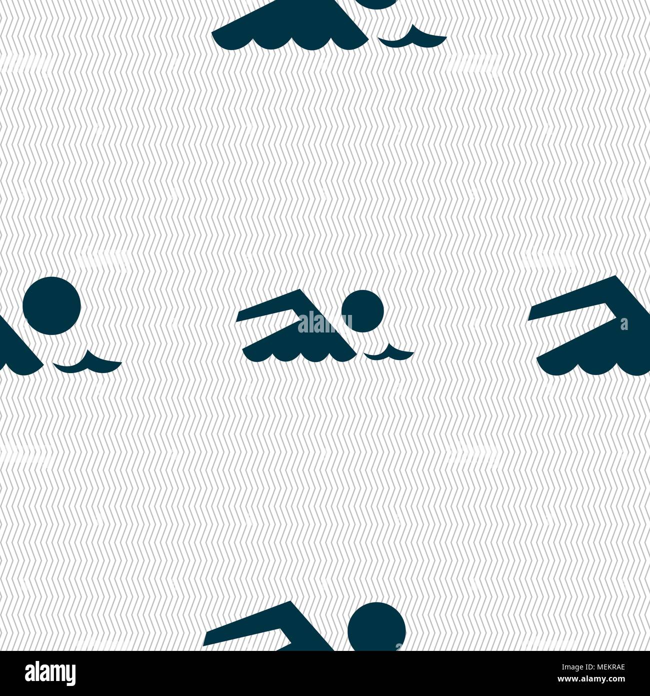 Swimming sign icon. Pool swim symbol. Sea wave. Seamless abstract ...