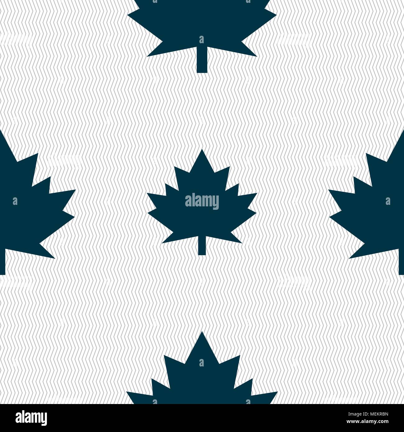 Maple leaf icon. Seamless abstract background with geometric shapes ...