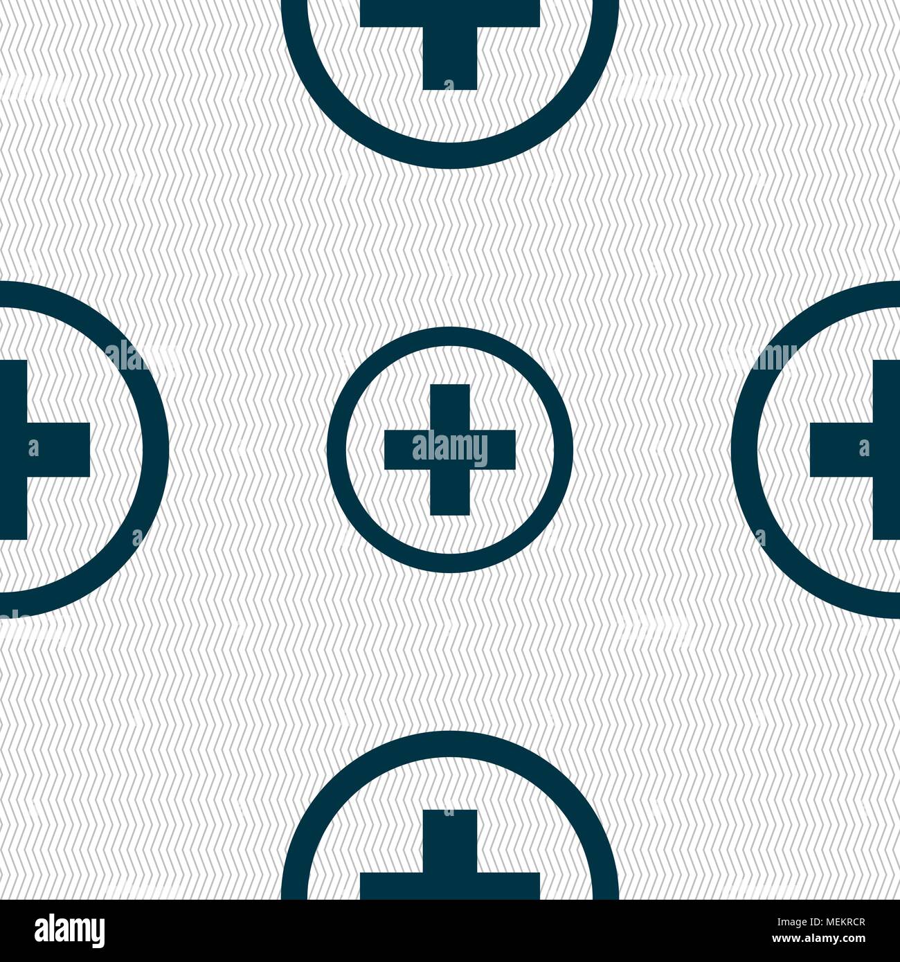 Plus sign icon. Positive symbol. Zoom in. Seamless abstract background ...