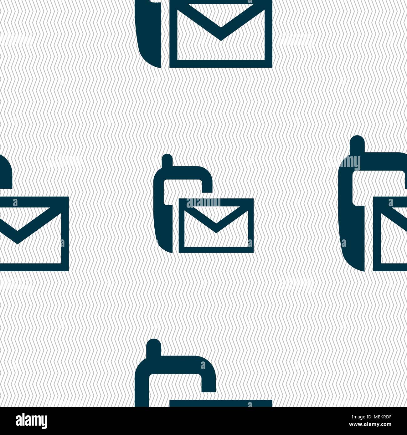 Mail icon. Envelope symbol. Message sms sign. Seamless abstract ...