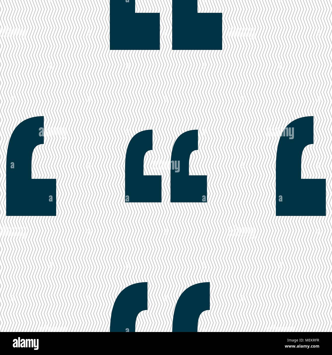 Quote sign icon. Quotation mark symbol. Double quotes at the end of ...