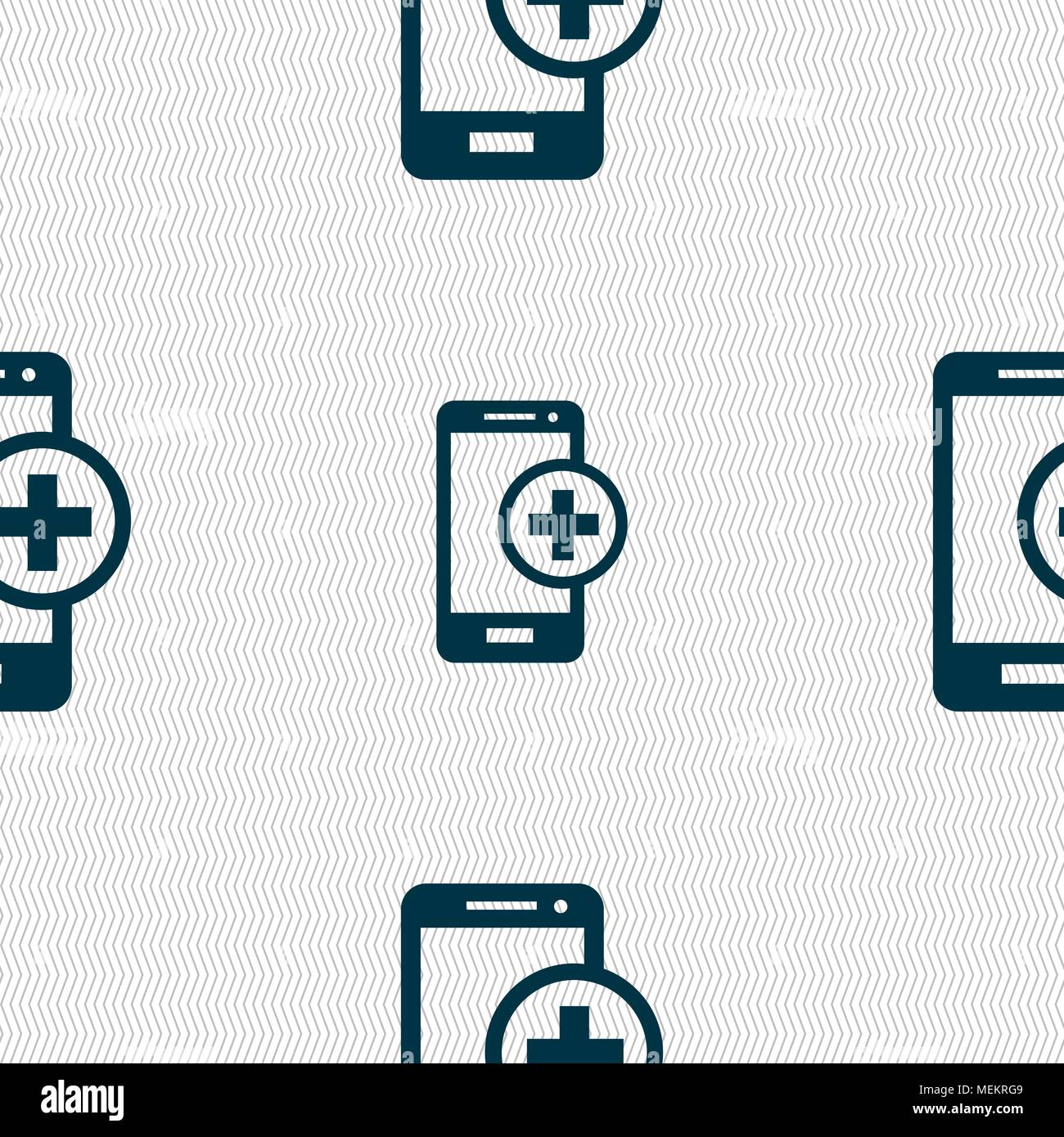 Mobile devices sign icon. with symbol plus. Seamless abstract ...