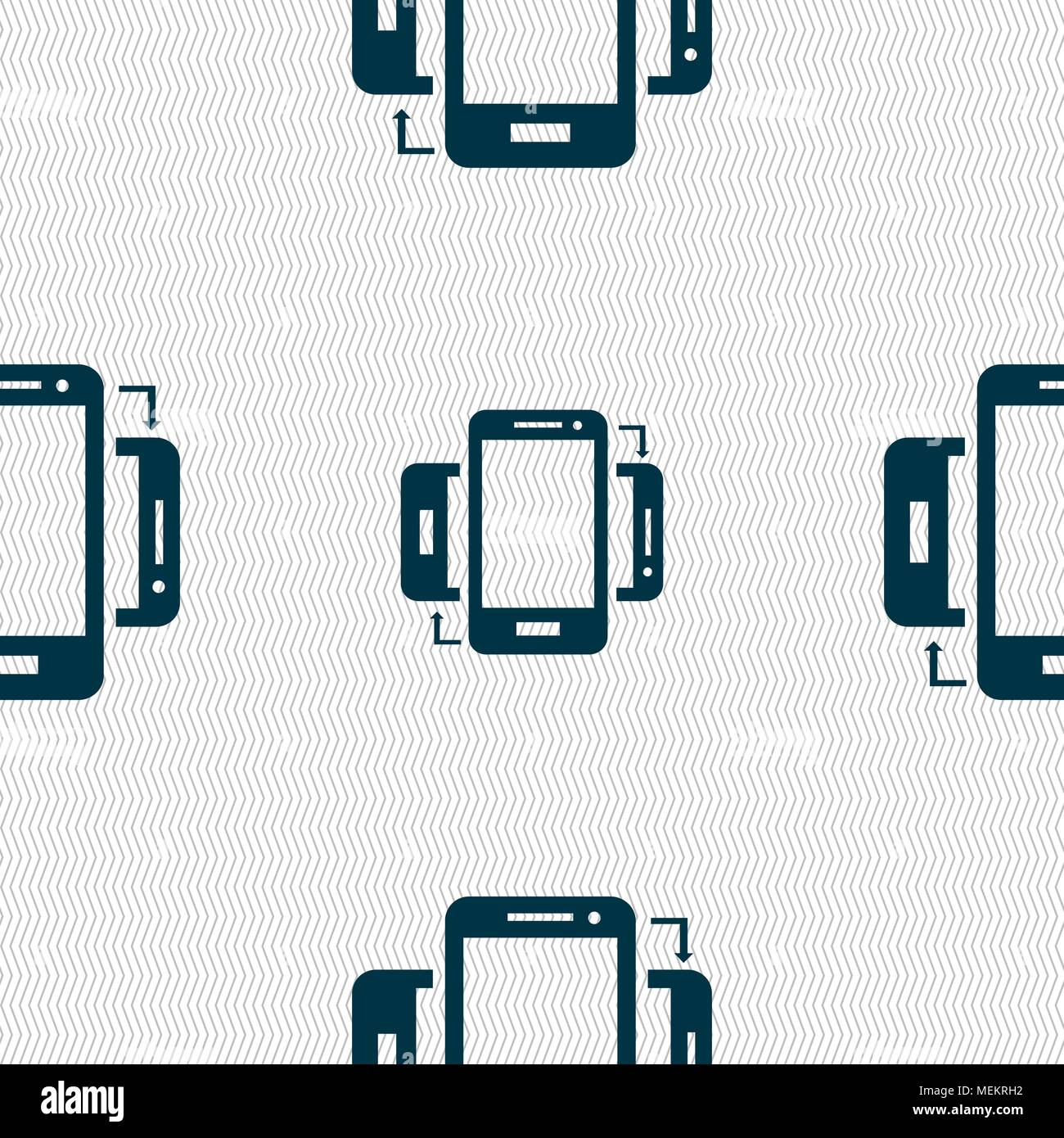 Synchronization sign icon. smartphones sync symbol. Data exchange. Seamless abstract background ...