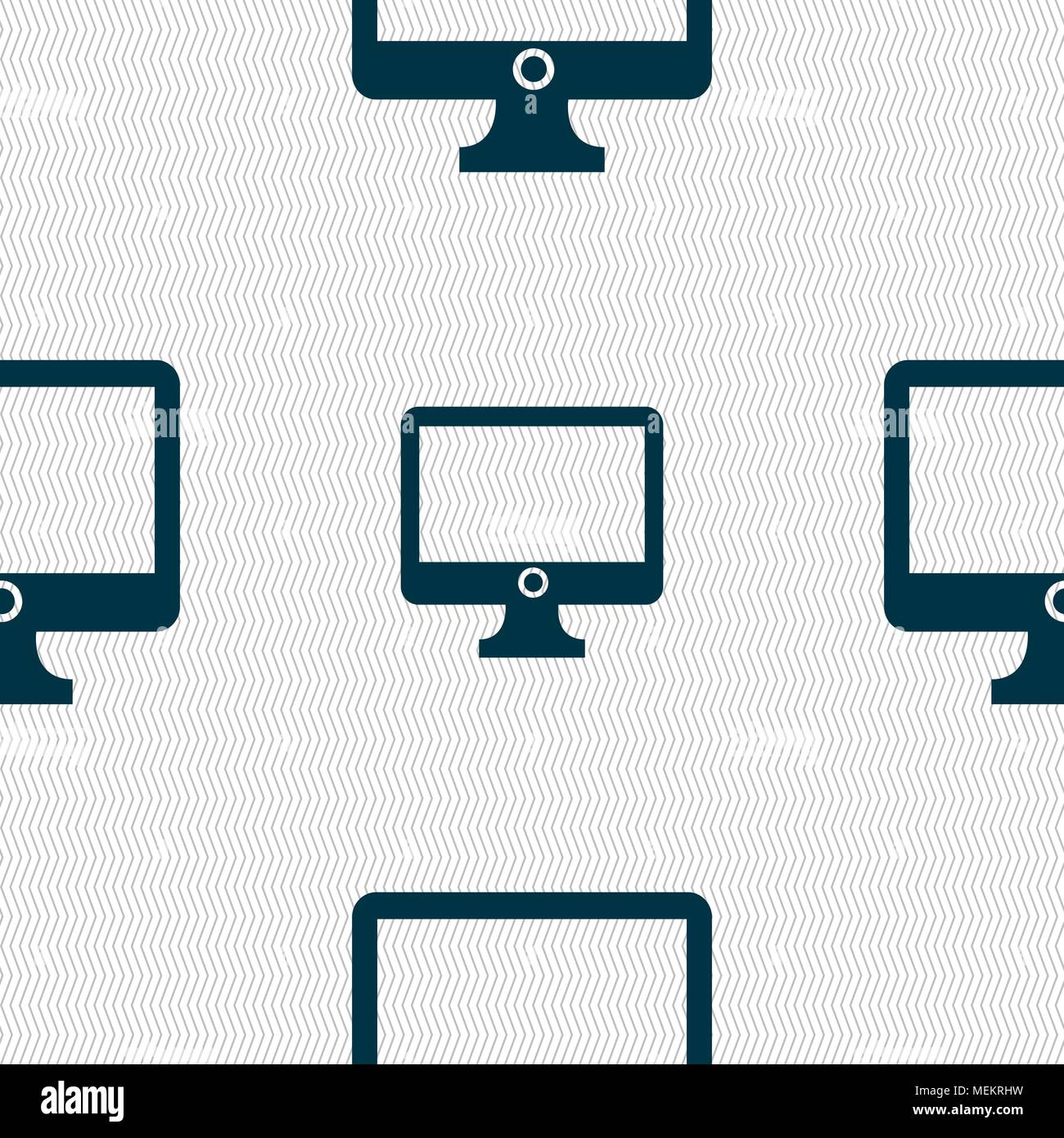 Computer widescreen monitor sign icon. Seamless abstract background ...