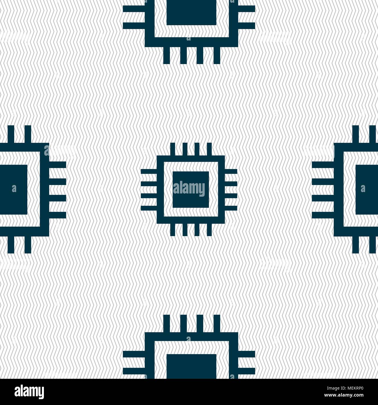 Central Processing Unit Icon. Technology scheme circle symbol. Seamless ...
