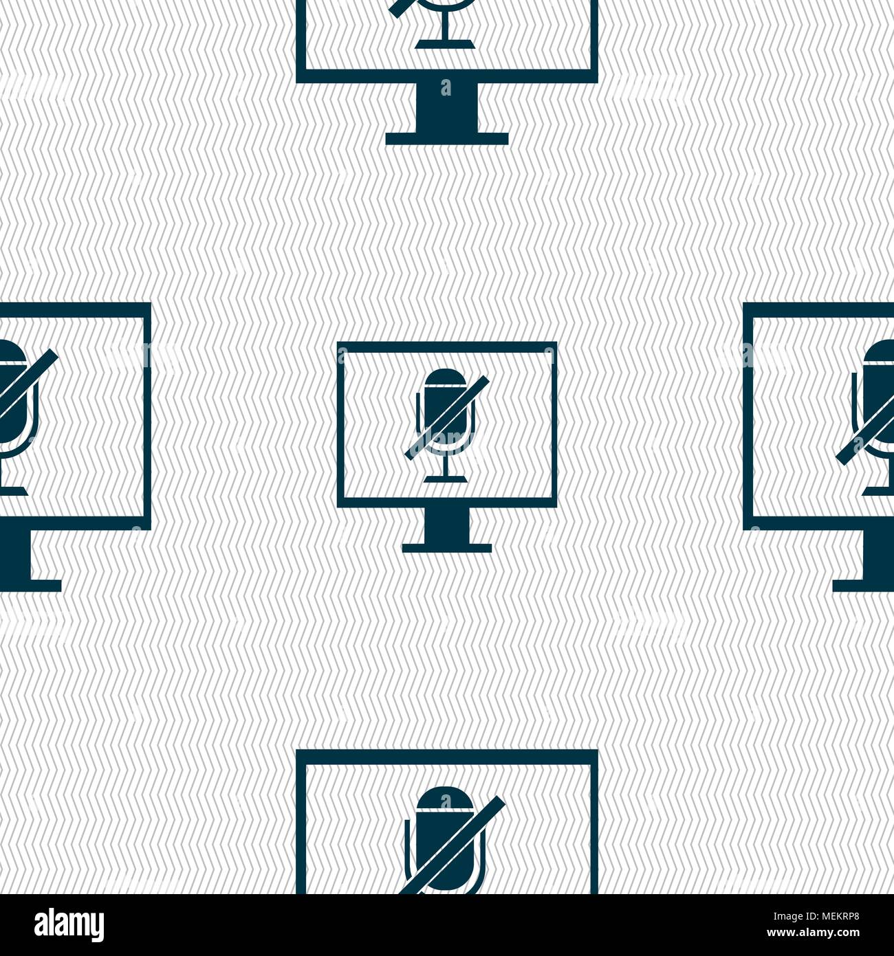 No Microphone sign icon. Speaker symbol. Seamless abstract background ...