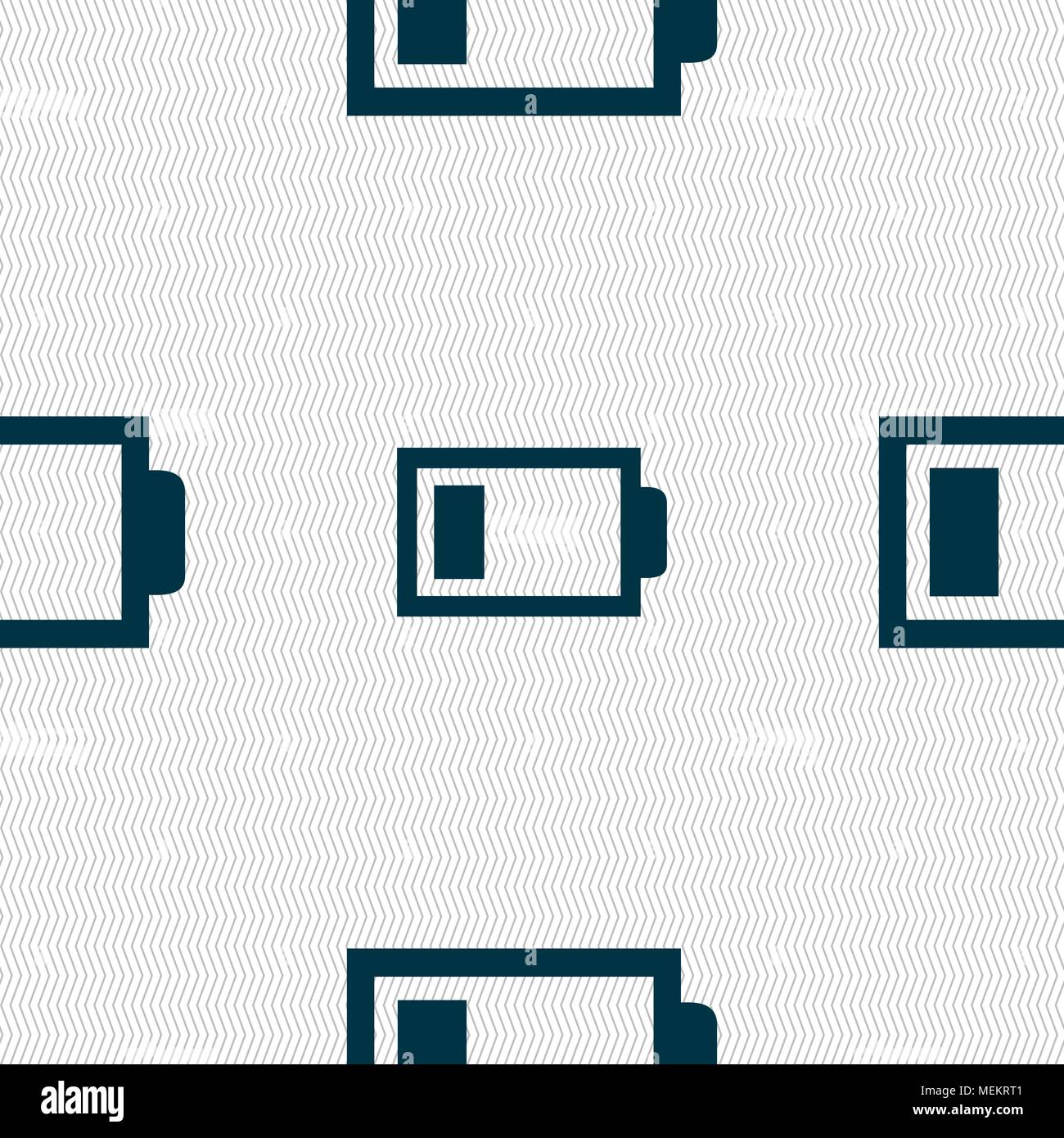 Battery low level sign icon. Electricity symbol. Seamless abstract ...