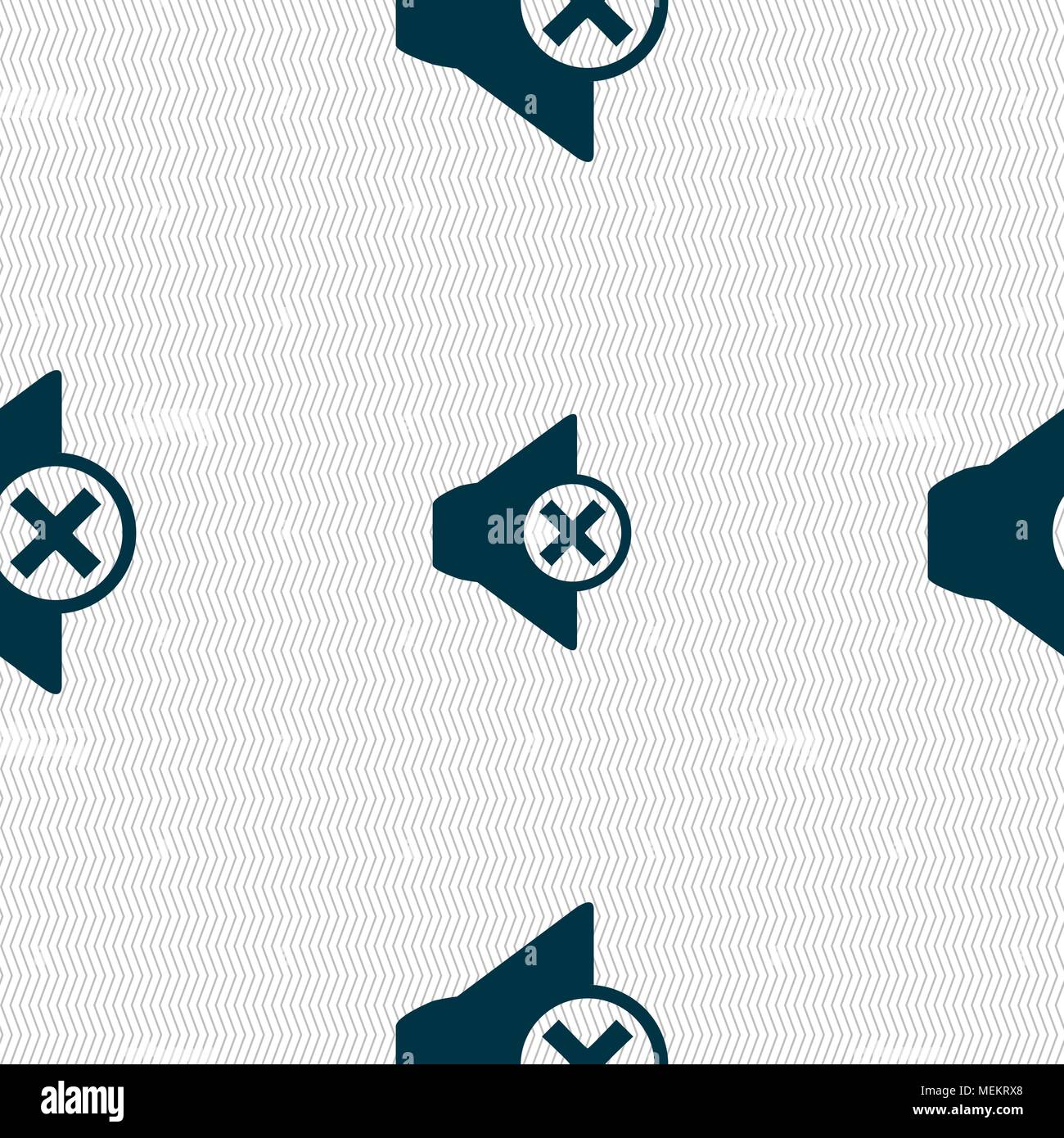 Mute speaker sign icon. Sound symbol.. Seamless abstract background ...