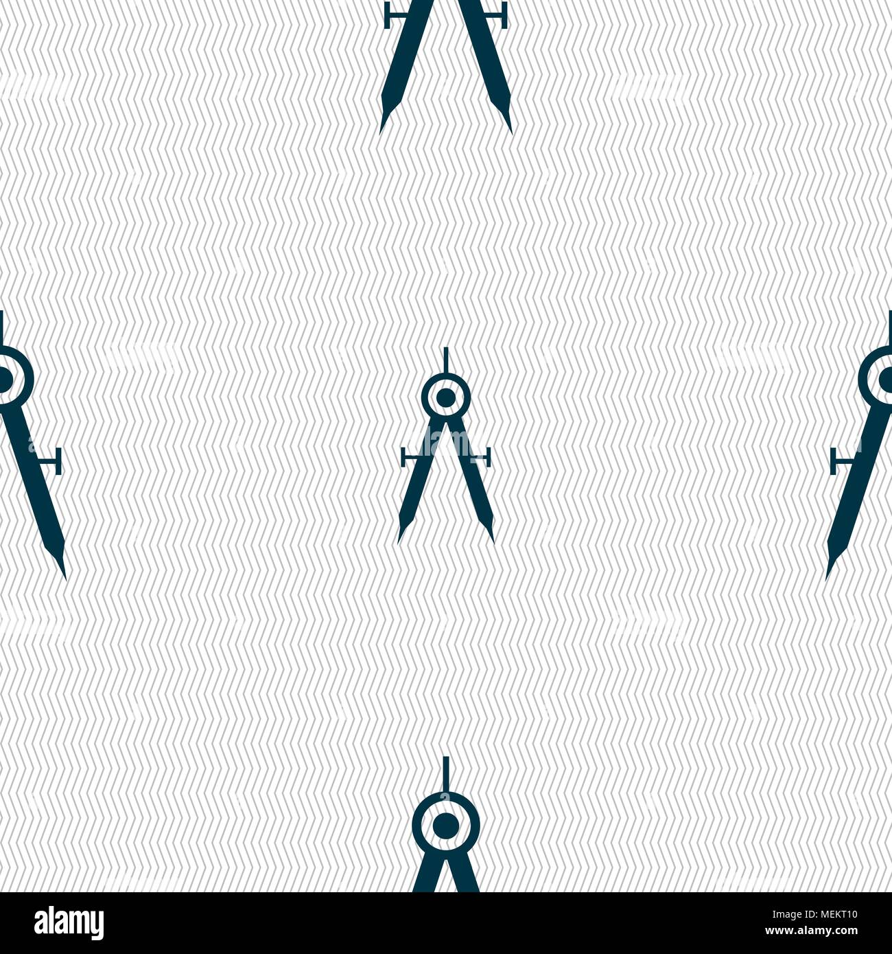 Mathematical Compass sign icon. Seamless abstract background with ...