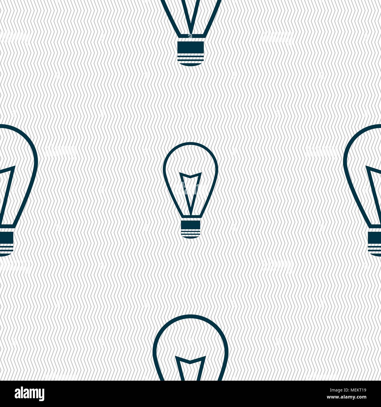 Light lamp sign icon. Idea symbol. Lightis on. Seamless abstract ...