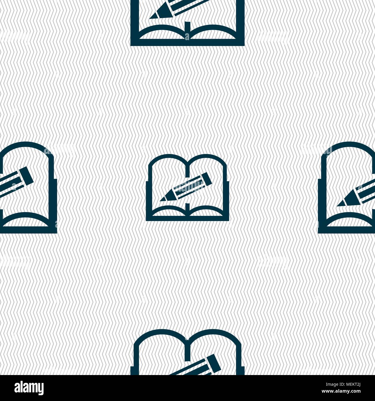Book sign icon. Open book symbol. Seamless abstract background with ...