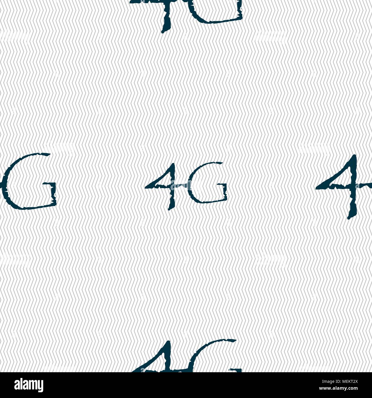 4G sign icon. Mobile telecommunications technology symbol. Seamless ...