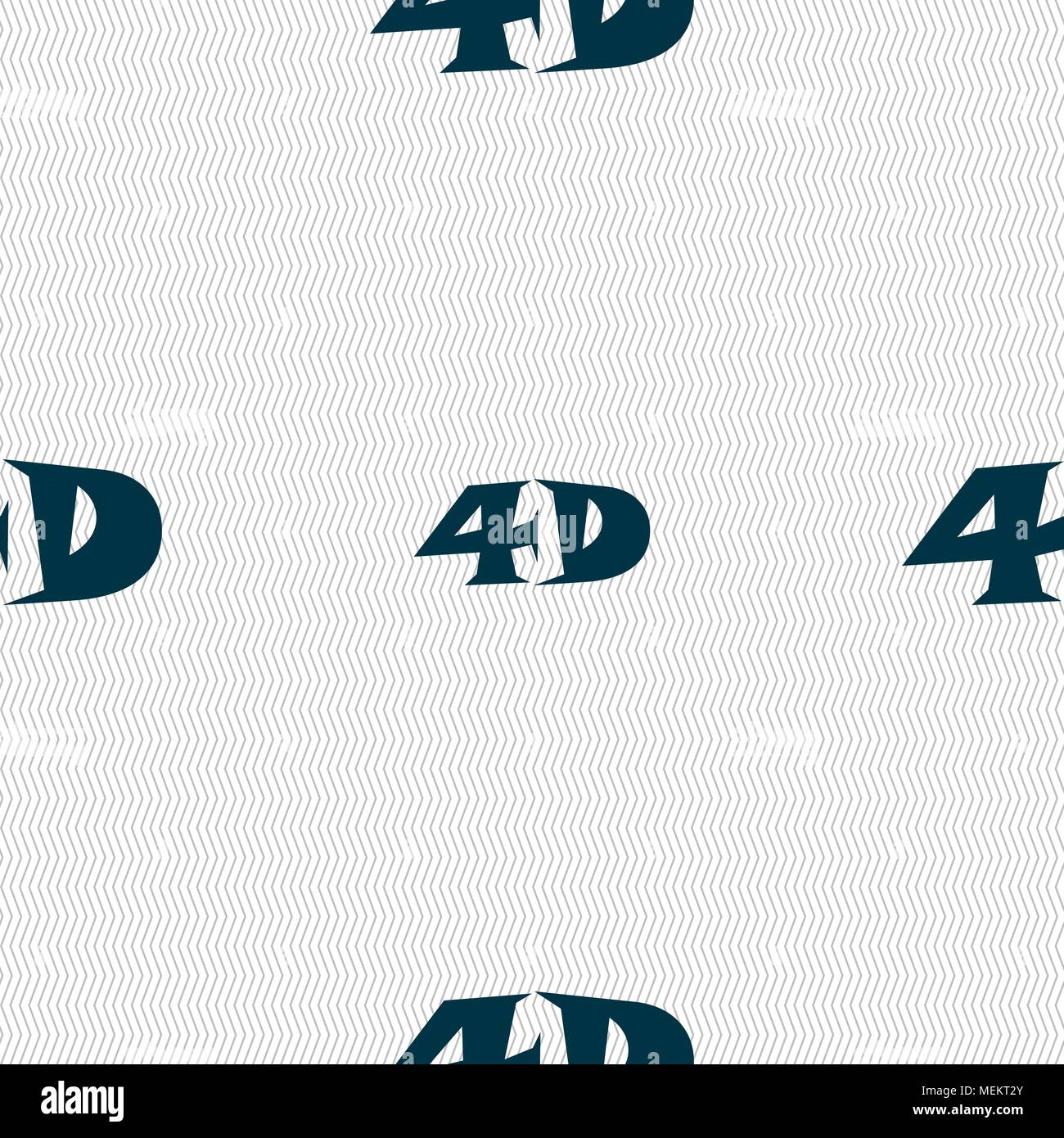 4D sign icon. 4D New technology symbol. Seamless abstract background ...