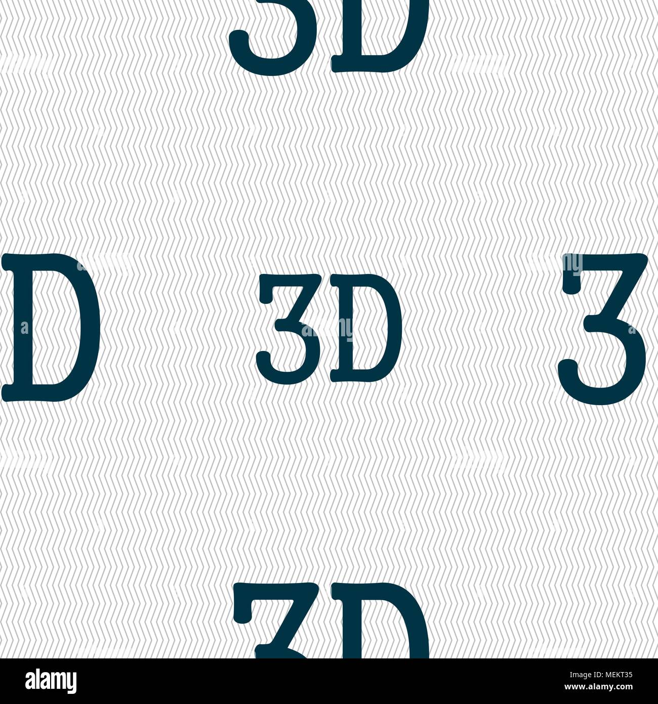 3D sign icon. 3D New technology symbol. Seamless abstract background ...