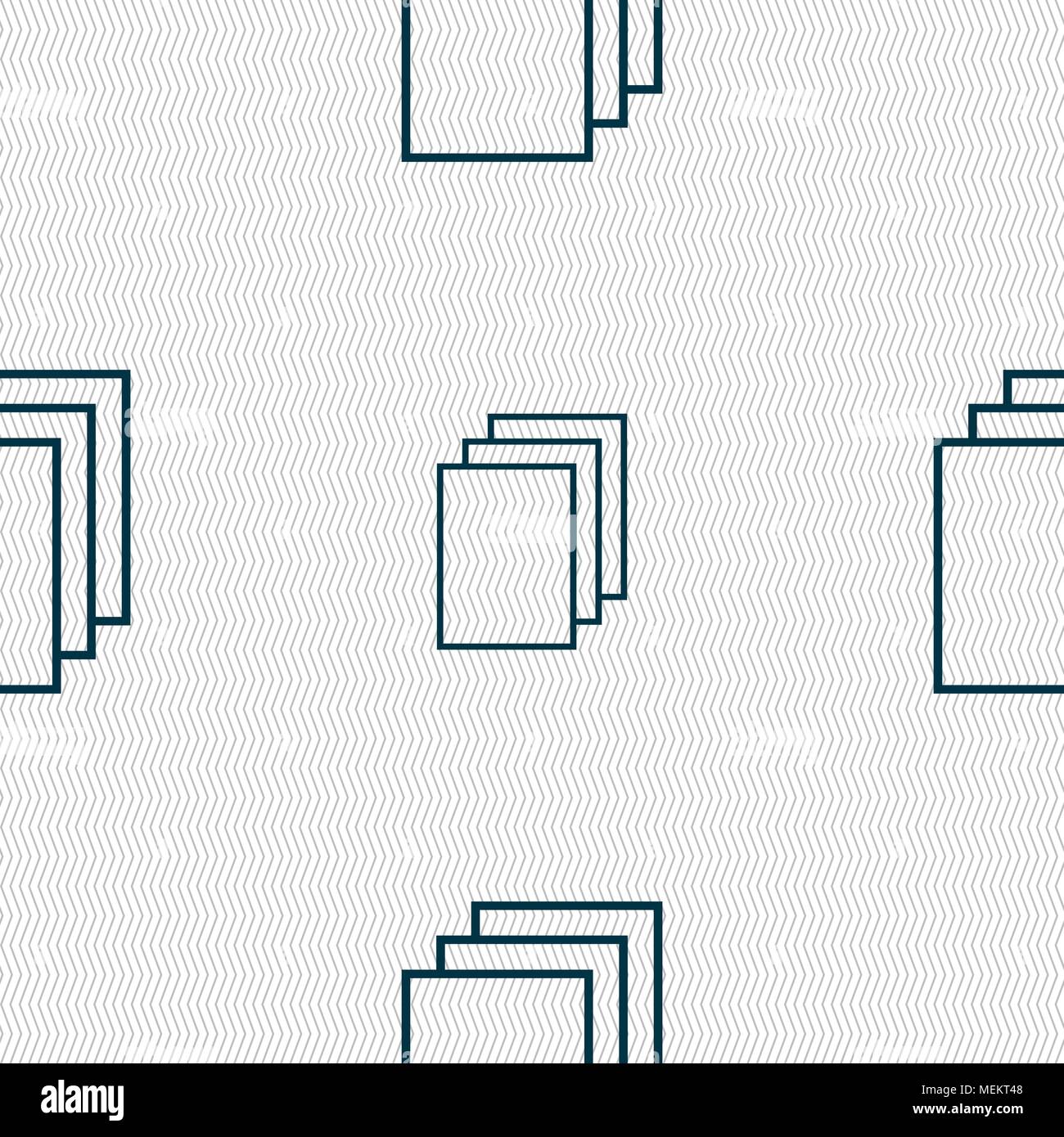 Copy file sign icon. Duplicate document symbol. Seamless abstract background with geometric ...