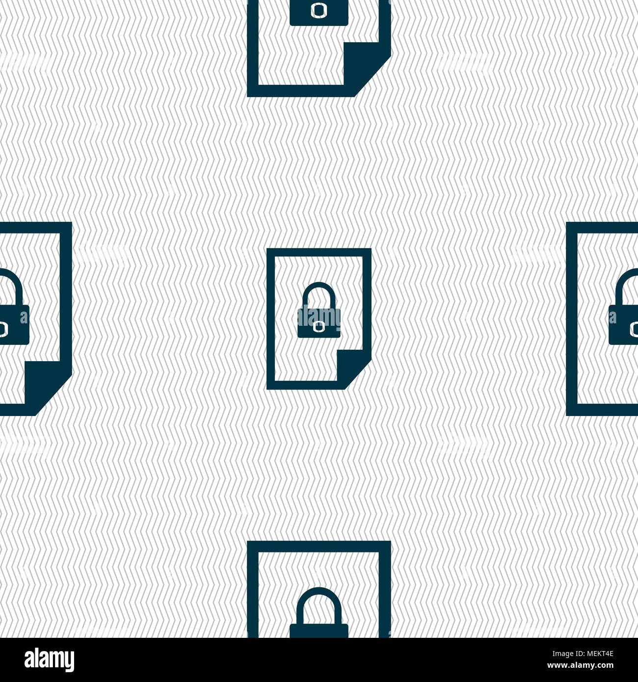 File locked icon sign. Seamless abstract background with geometric ...