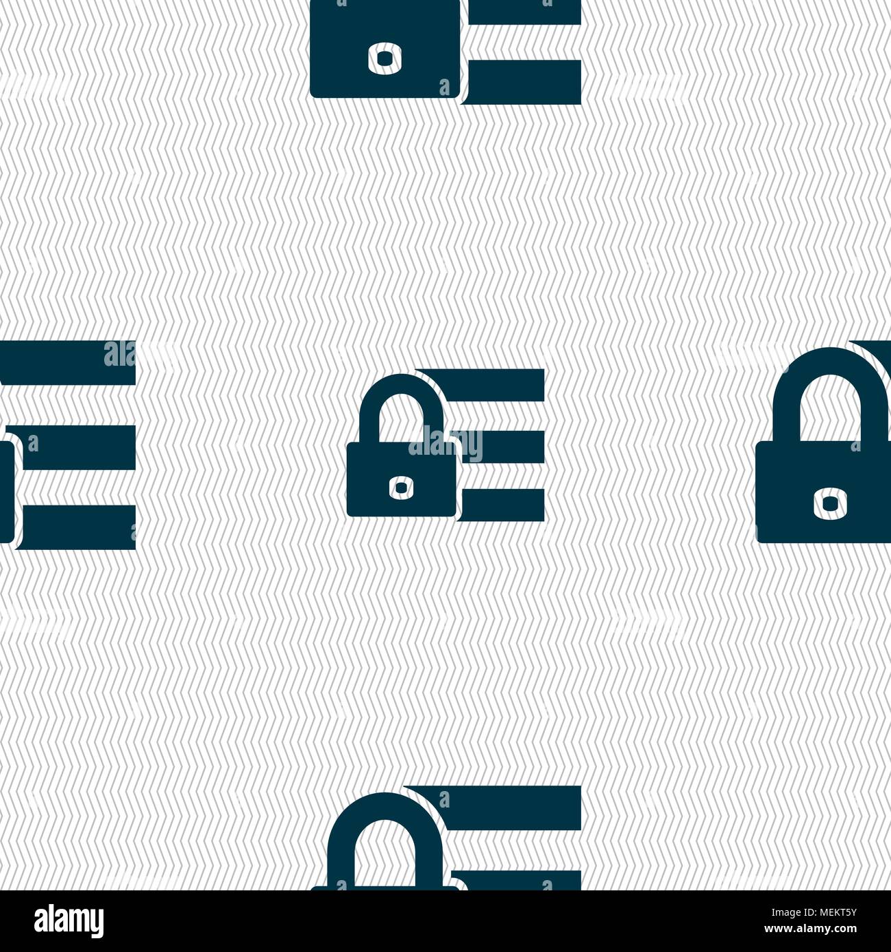 Lock, login icon sign. Seamless abstract background with geometric ...
