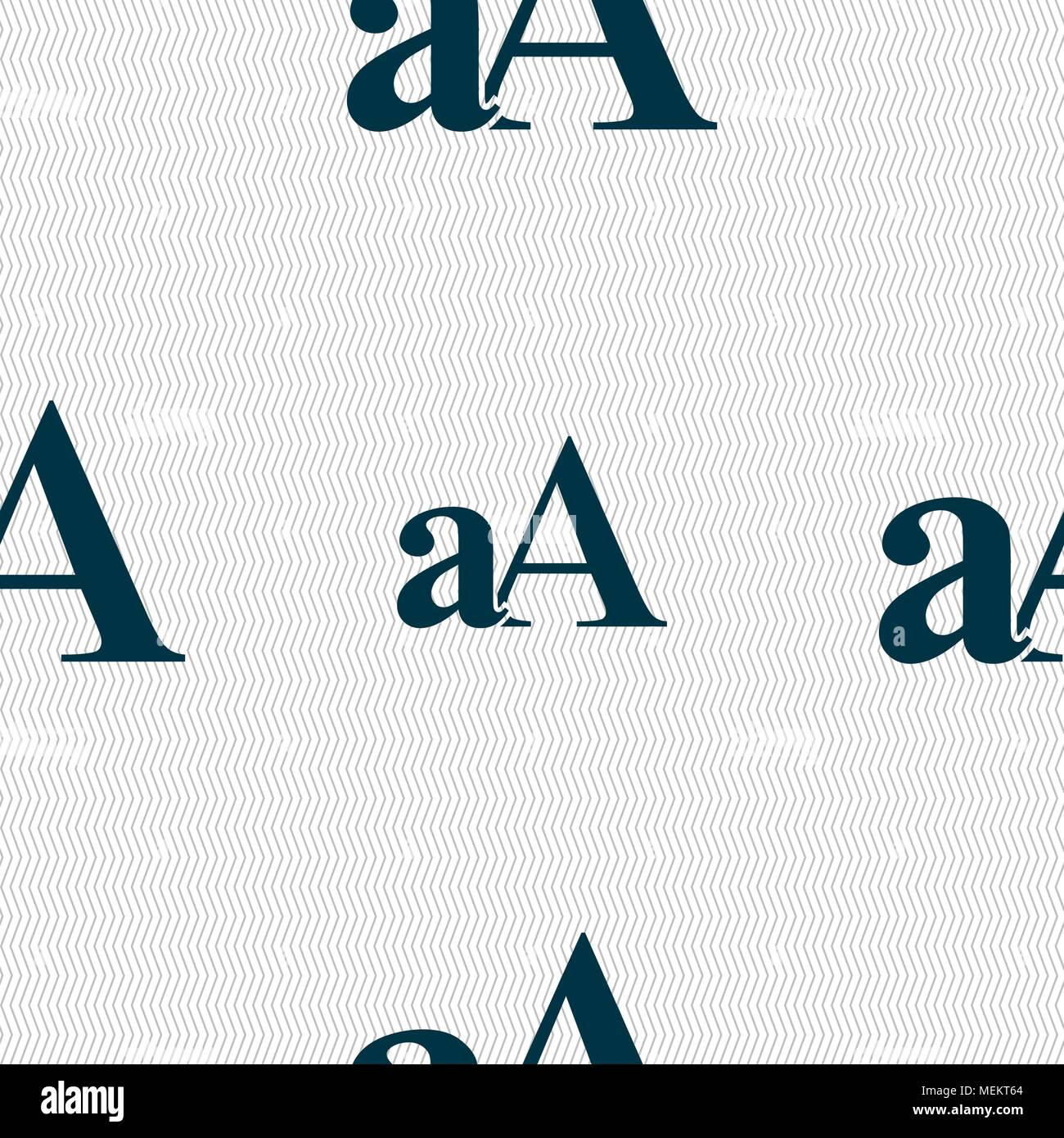 Enlarge font, aA icon sign. Seamless abstract background with geometric ...