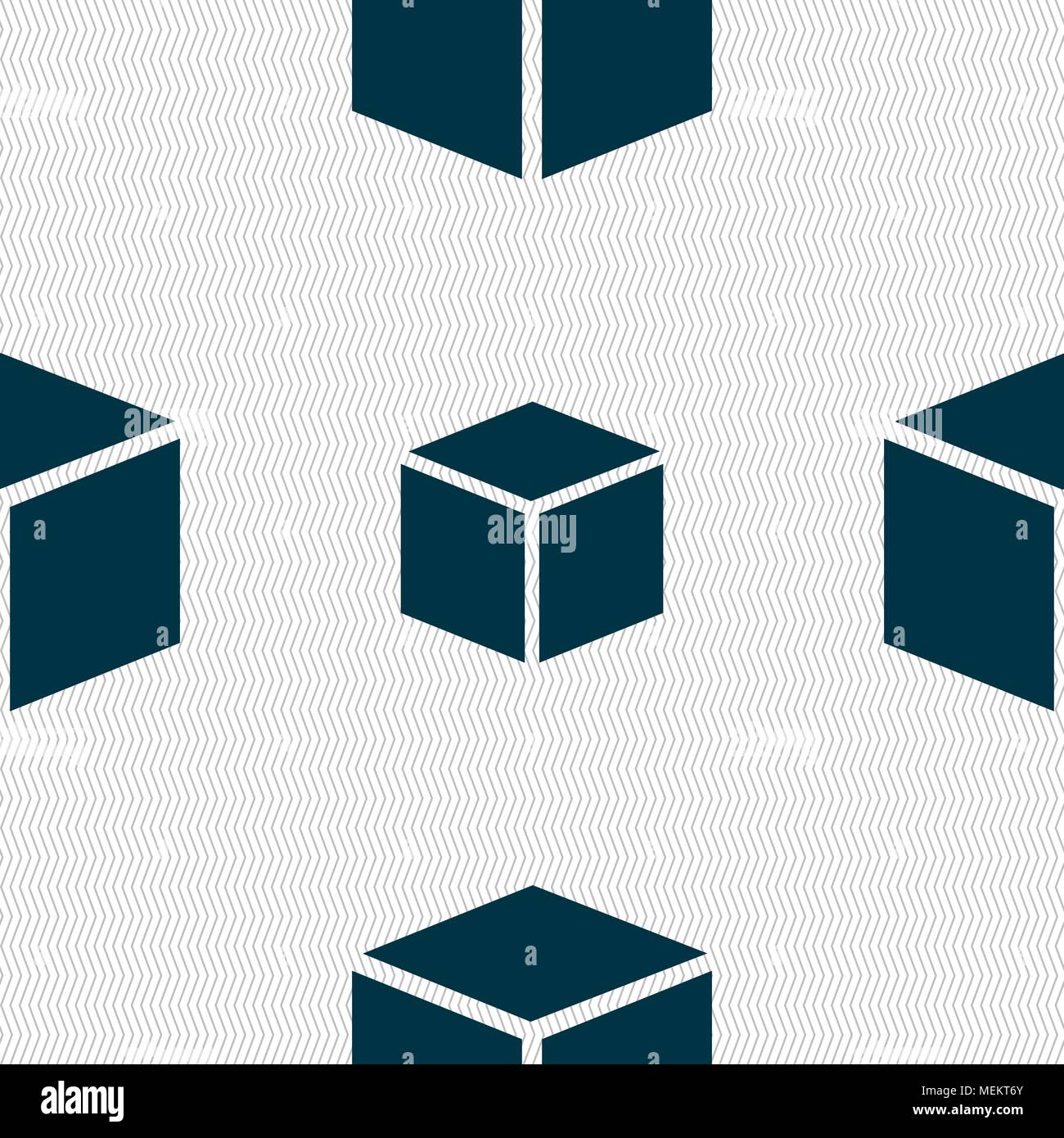 3d Cube Icon Sign Seamless Abstract Background With Geometric Shapes Vector Illustration Stock