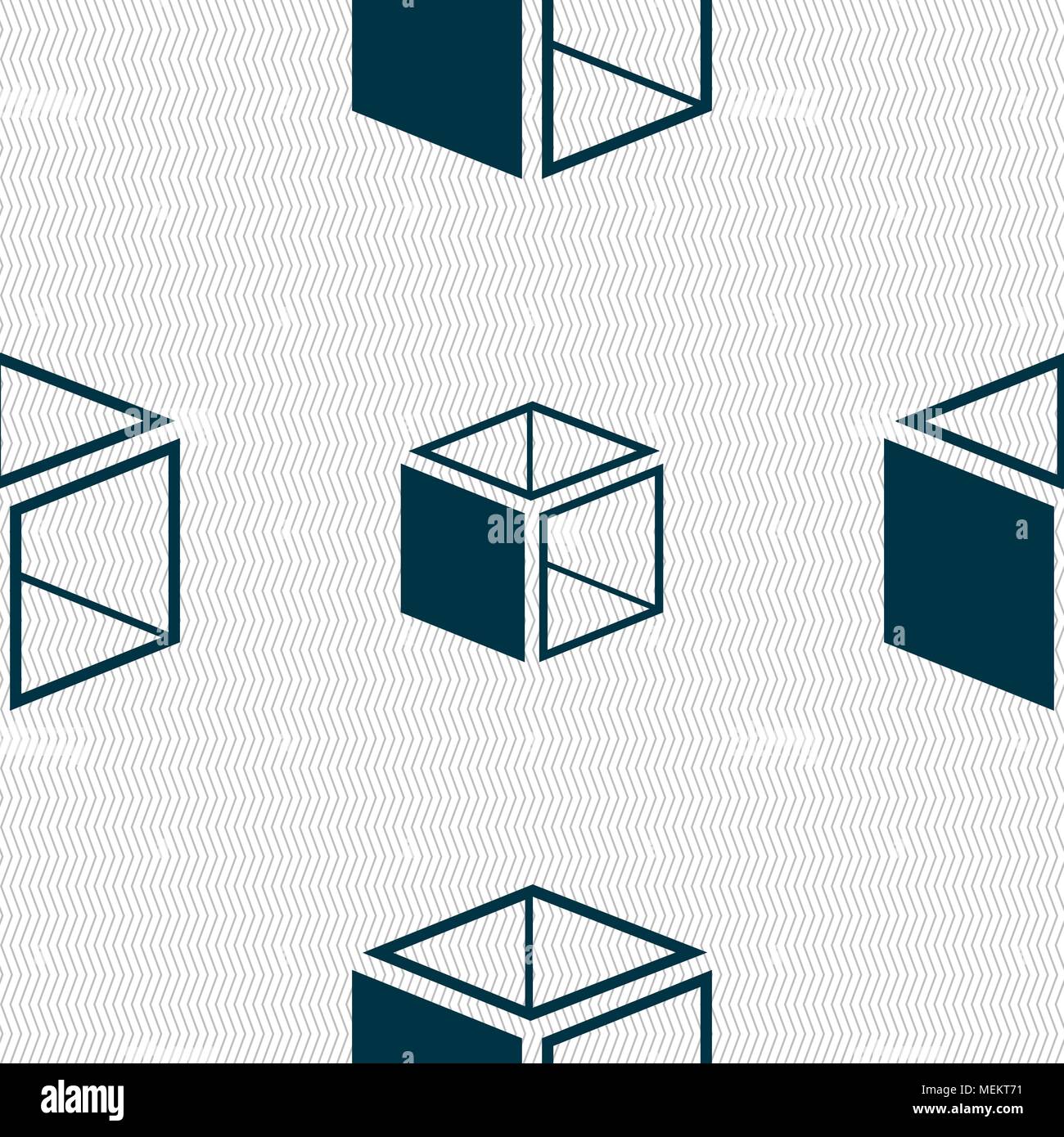 3d Cube Icon Sign Seamless Abstract Background With Geometric Shapes