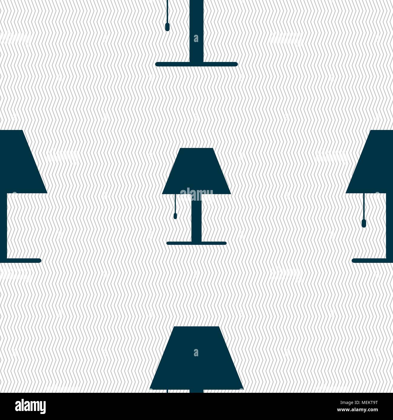 Lamp icon sign. Seamless abstract background with geometric shapes ...