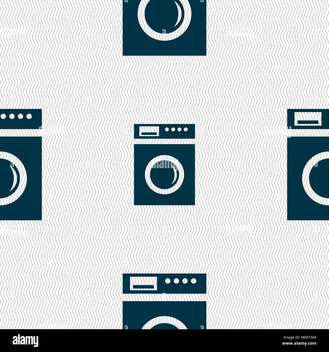 washing machine icon sign. Seamless abstract background with geometric ...
