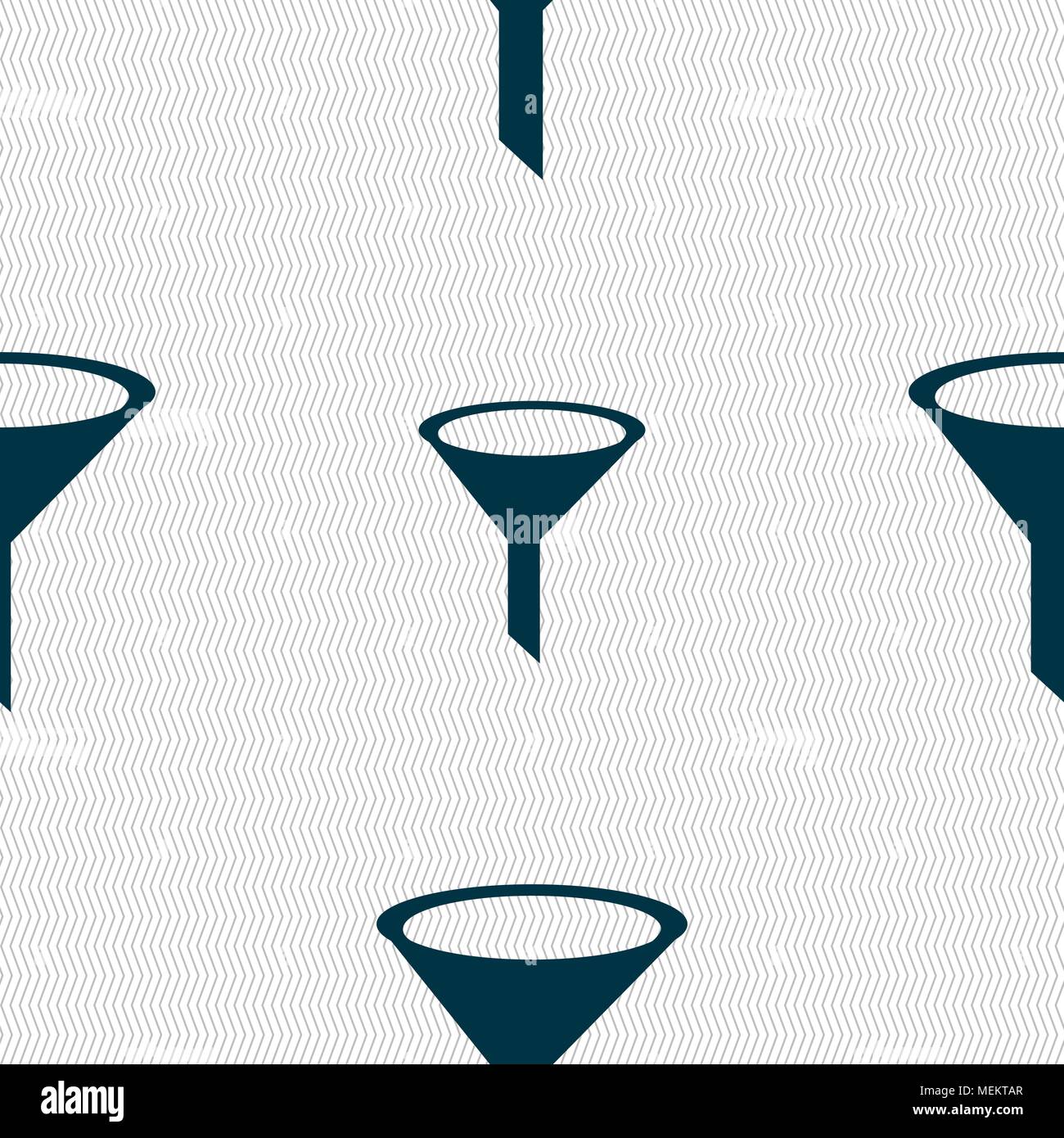 Funnel icon sign. Seamless abstract background with geometric shapes ...