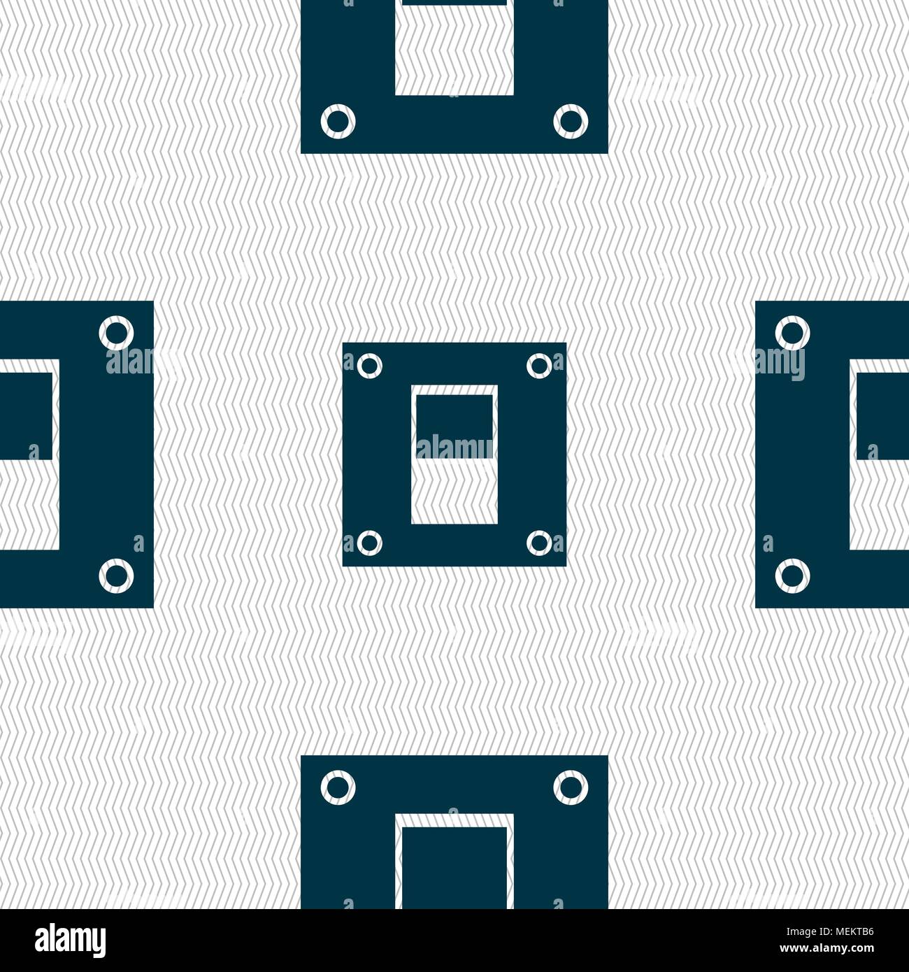Power switch icon sign. Seamless abstract background with geometric ...