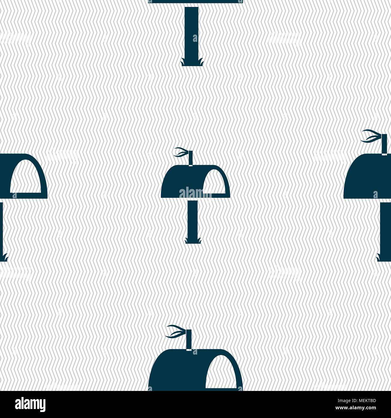 Mailbox icon sign. Seamless abstract background with geometric shapes ...