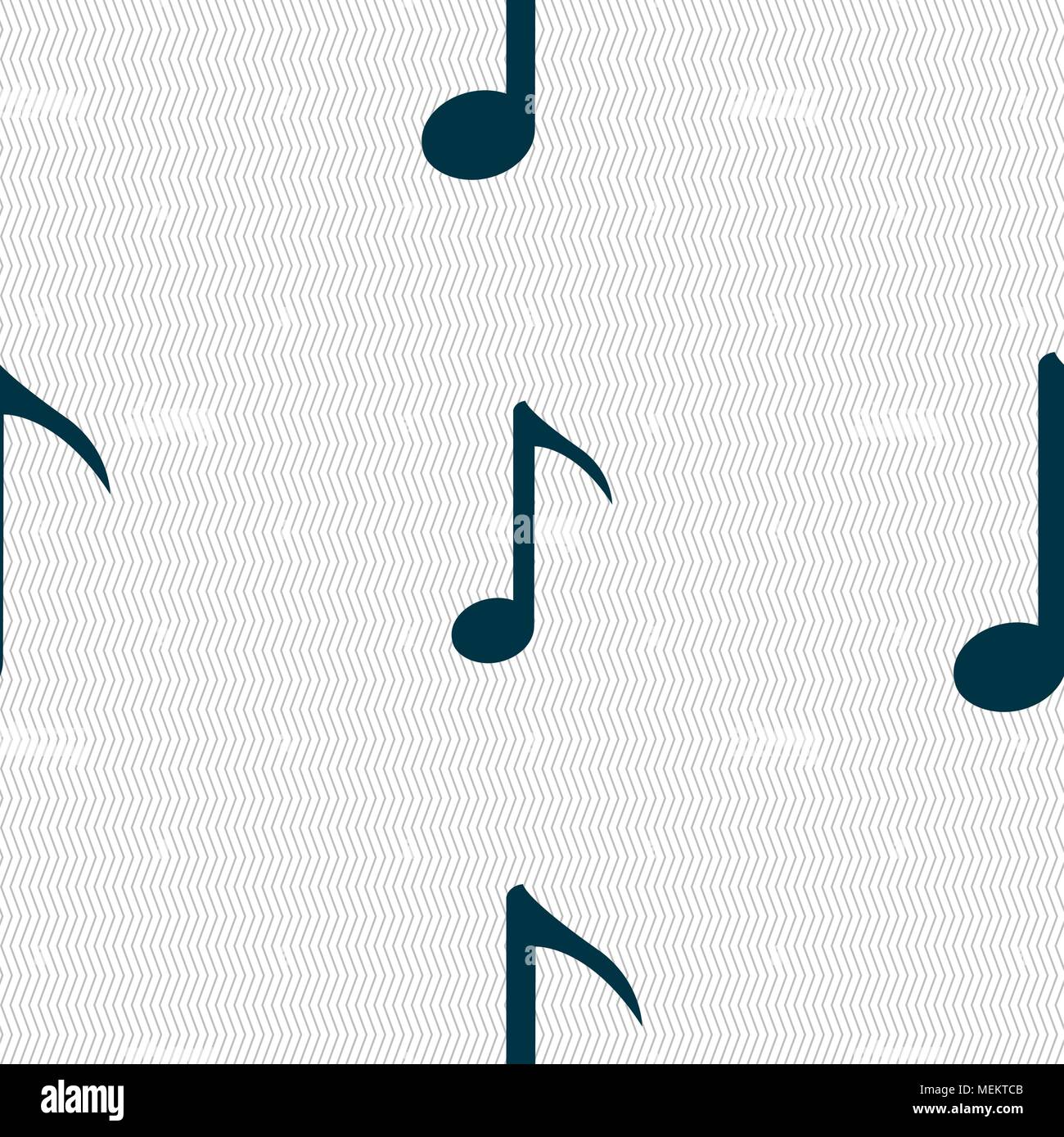 Music note icon sign. Seamless abstract background with geometric ...