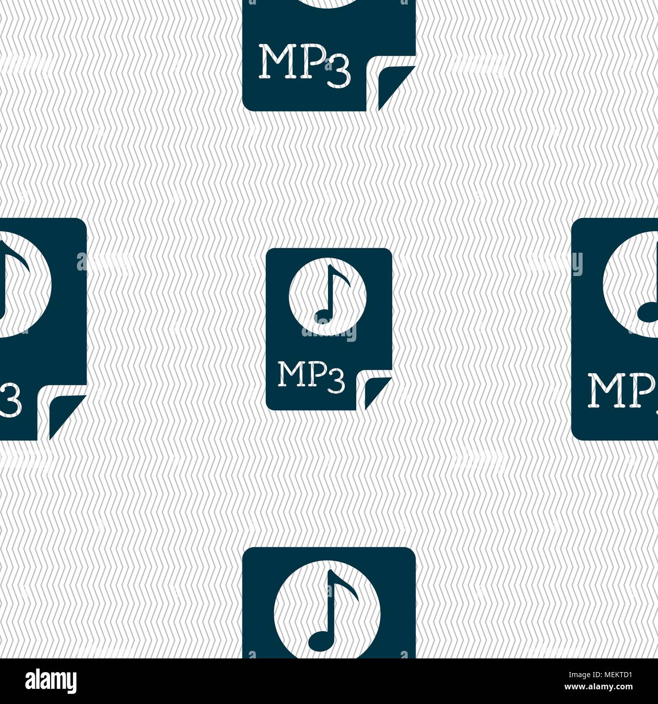 Audio, MP3 file icon sign. Seamless abstract background with geometric ...