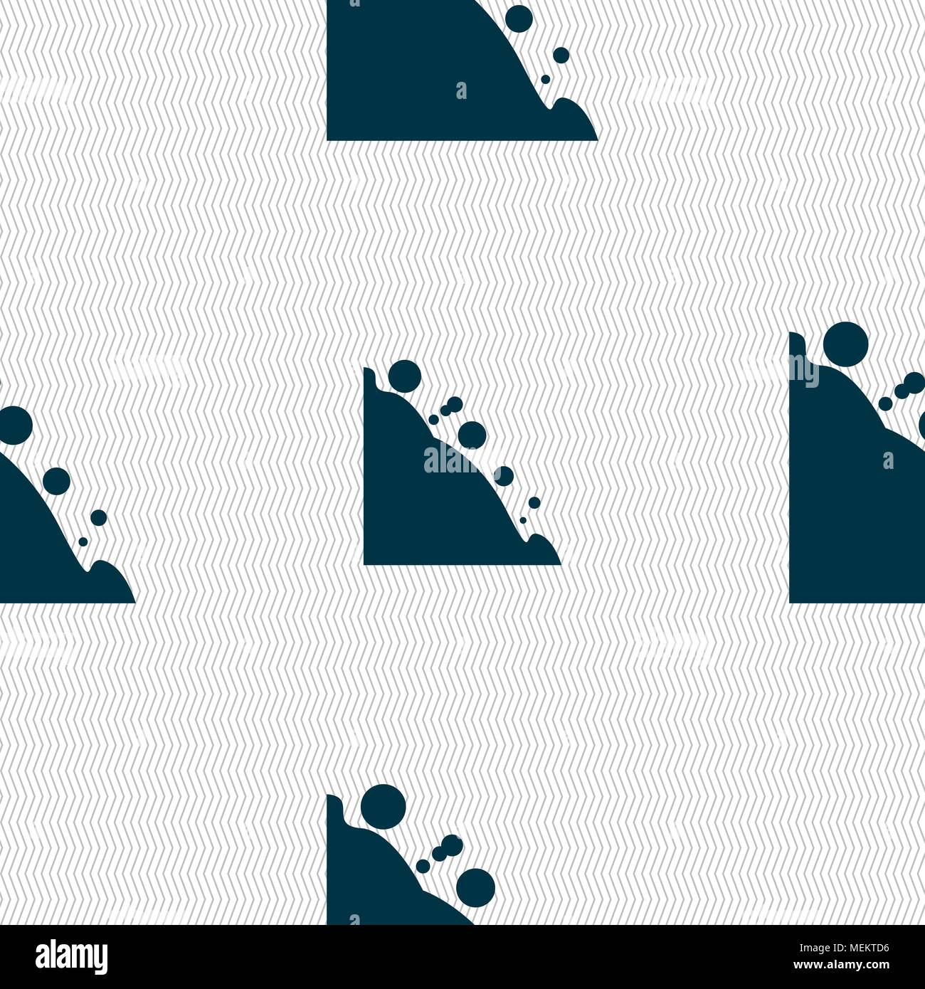Rockfall icon. Seamless abstract background with geometric shapes ...