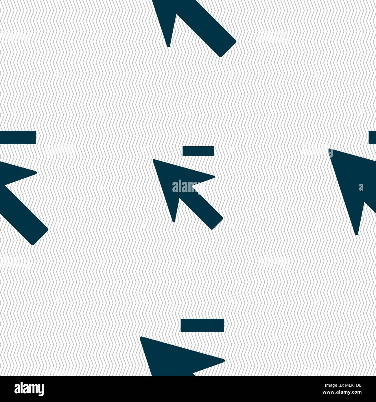 Cursor, arrow minus icon sign. Seamless abstract background with ...
