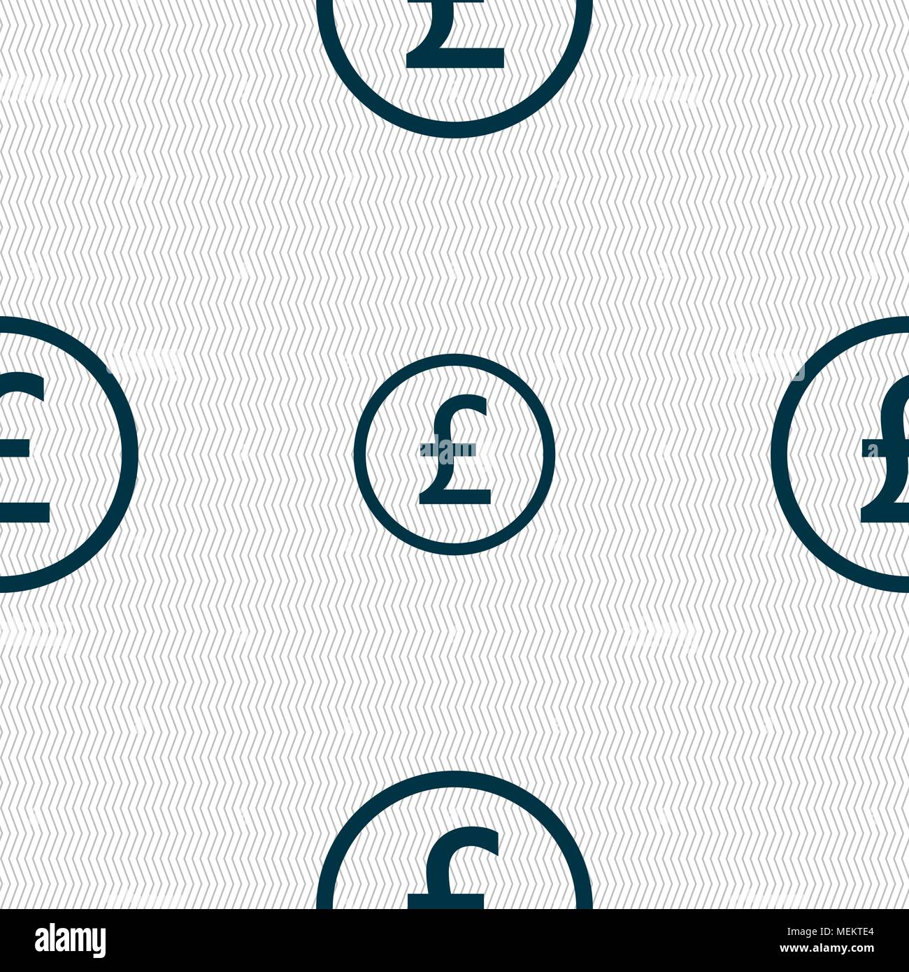 Pound sterling icon sign. Seamless abstract background with geometric ...