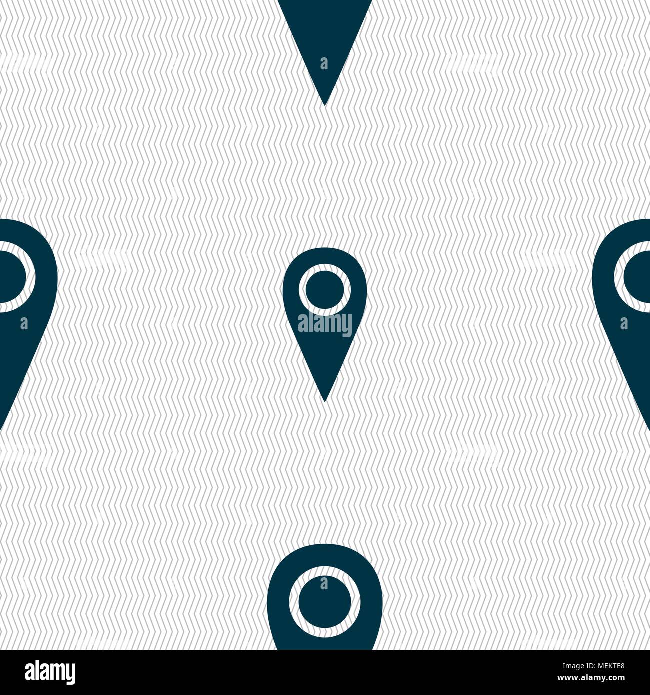 Map pointer icon sign. Seamless abstract background with geometric shapes. Vector illustration ...