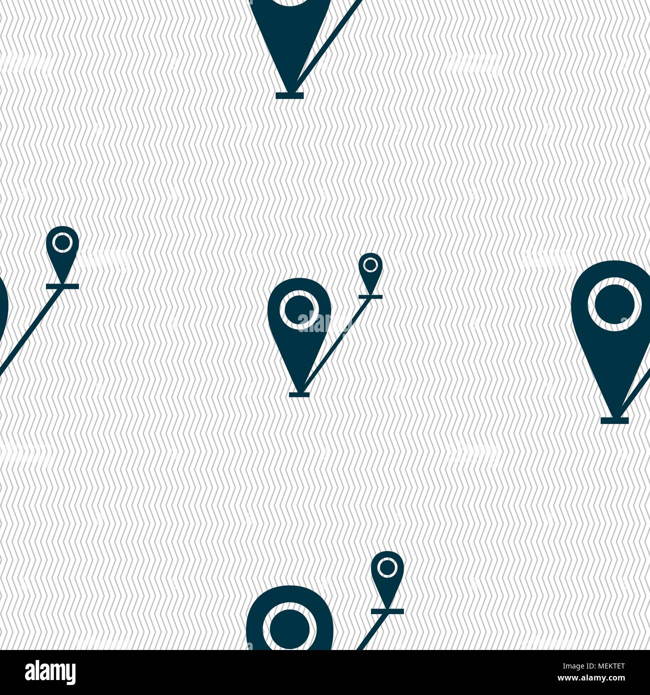 Map pointer icon sign. Seamless abstract background with geometric shapes. Vector illustration ...