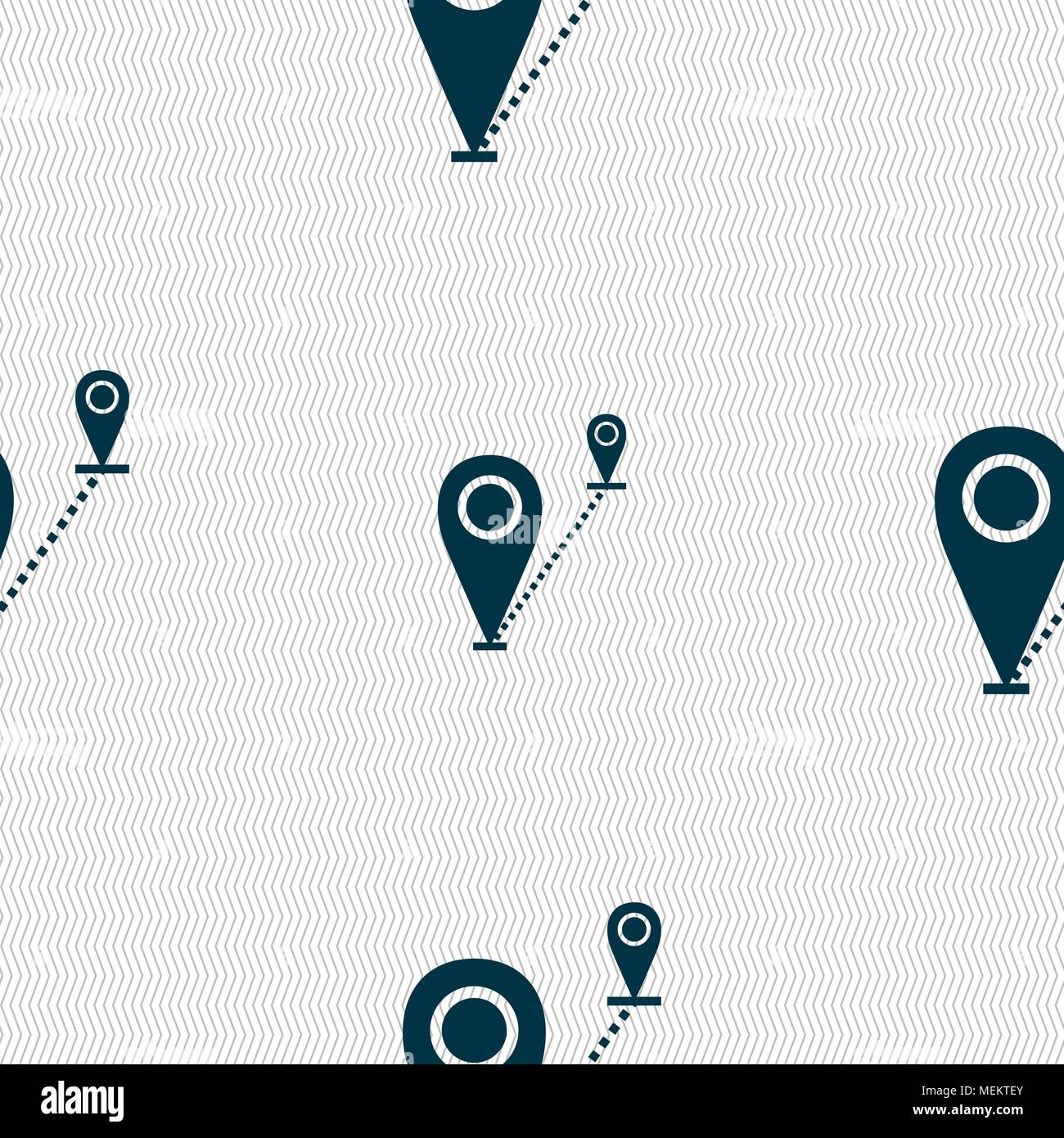 Map Pointer Icon Sign Seamless Abstract Background With Geometric Shapes Vector Illustration