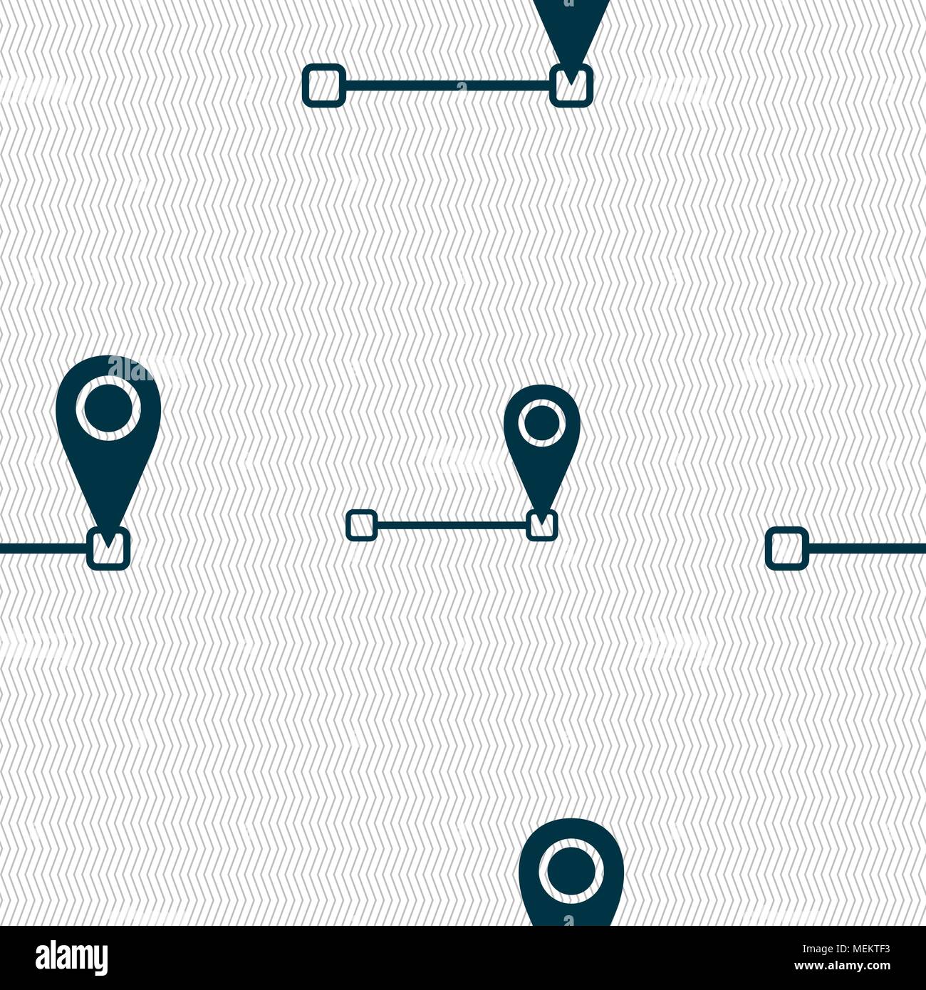 Map pointer icon sign. Seamless abstract background with geometric ...