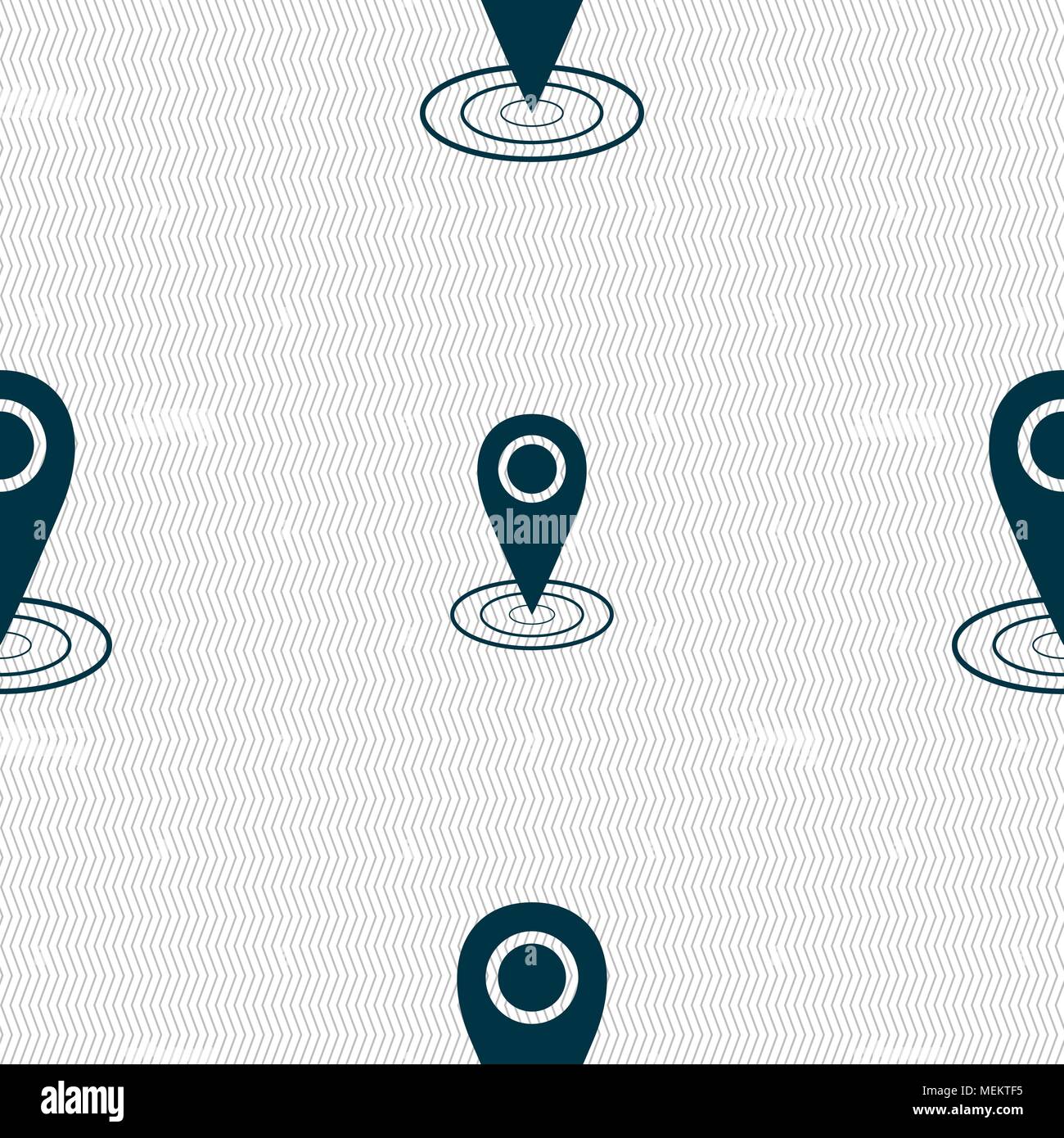 Map pointer icon sign. Seamless abstract background with geometric shapes. Vector illustration ...