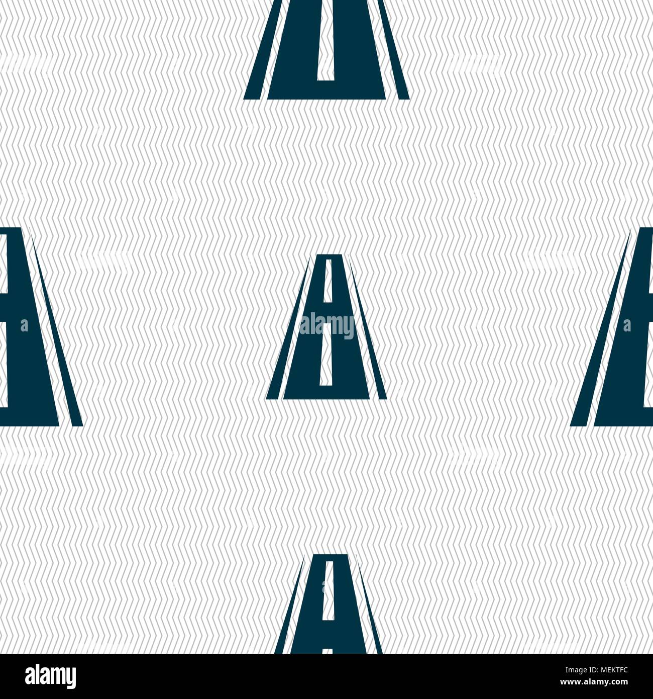 Road icon sign. Seamless abstract background with geometric shapes ...