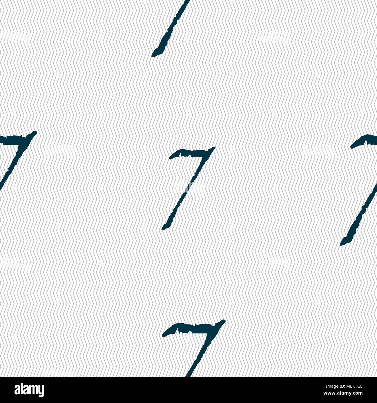 number seven icon sign. Seamless abstract background with geometric ...