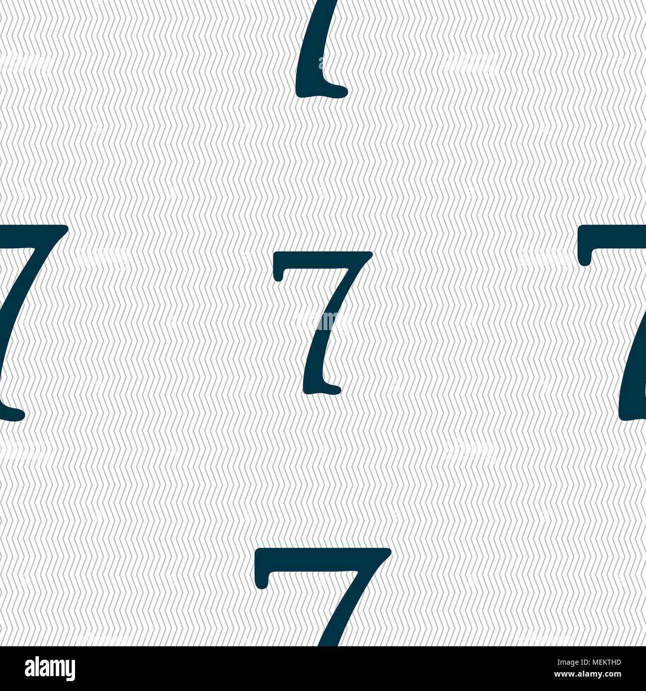 number seven icon sign. Seamless abstract background with geometric ...