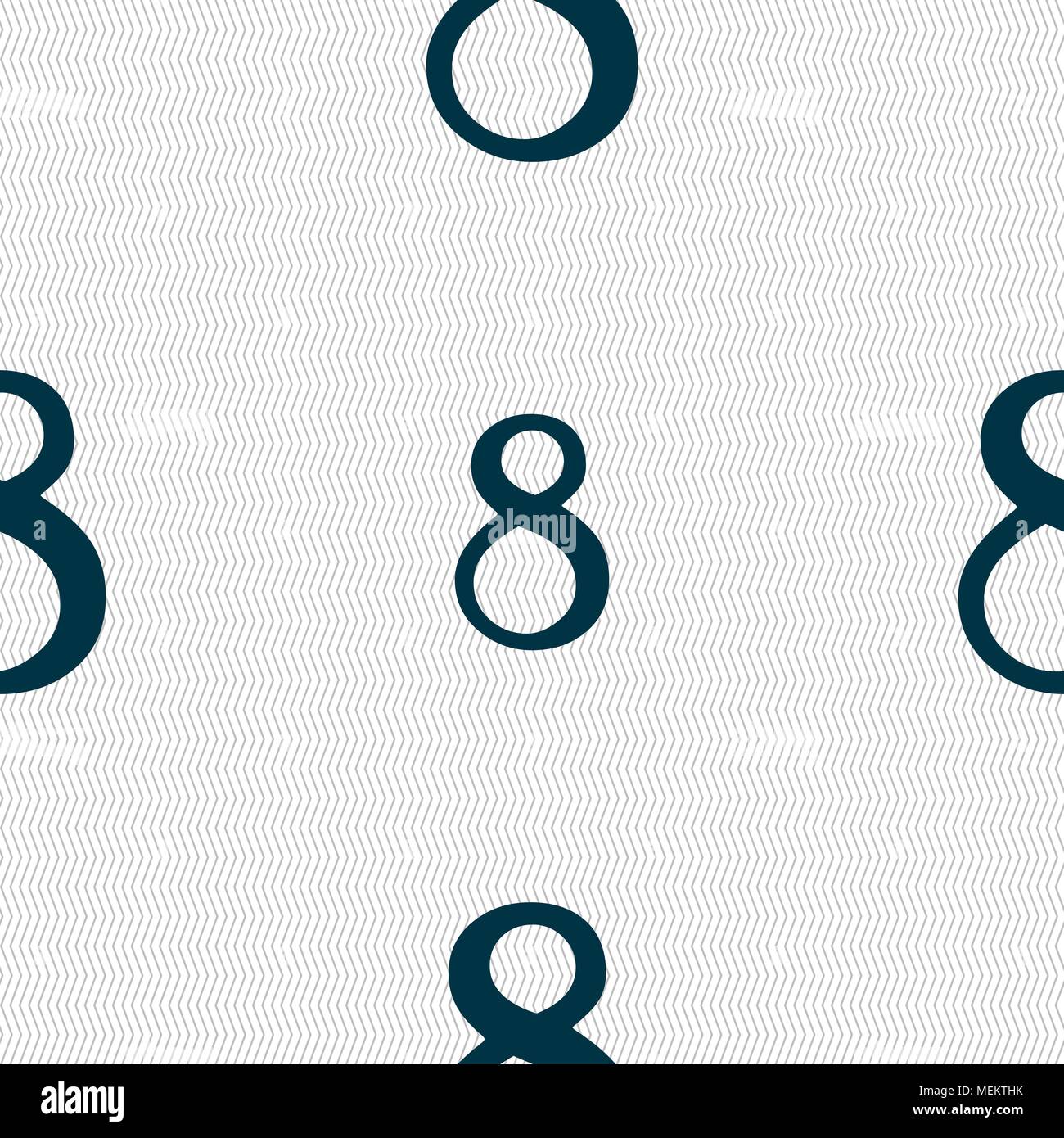 number Eight icon sign. Seamless abstract background with geometric ...