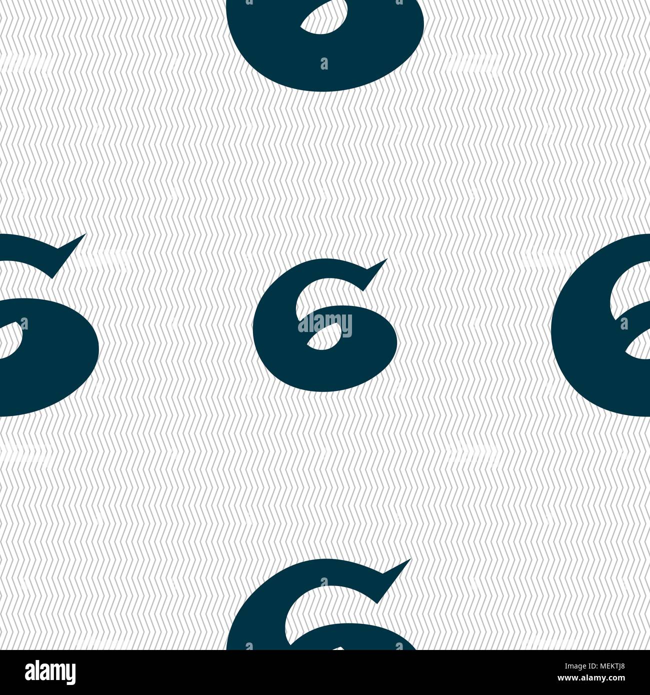 number six icon sign. Seamless abstract background with geometric ...