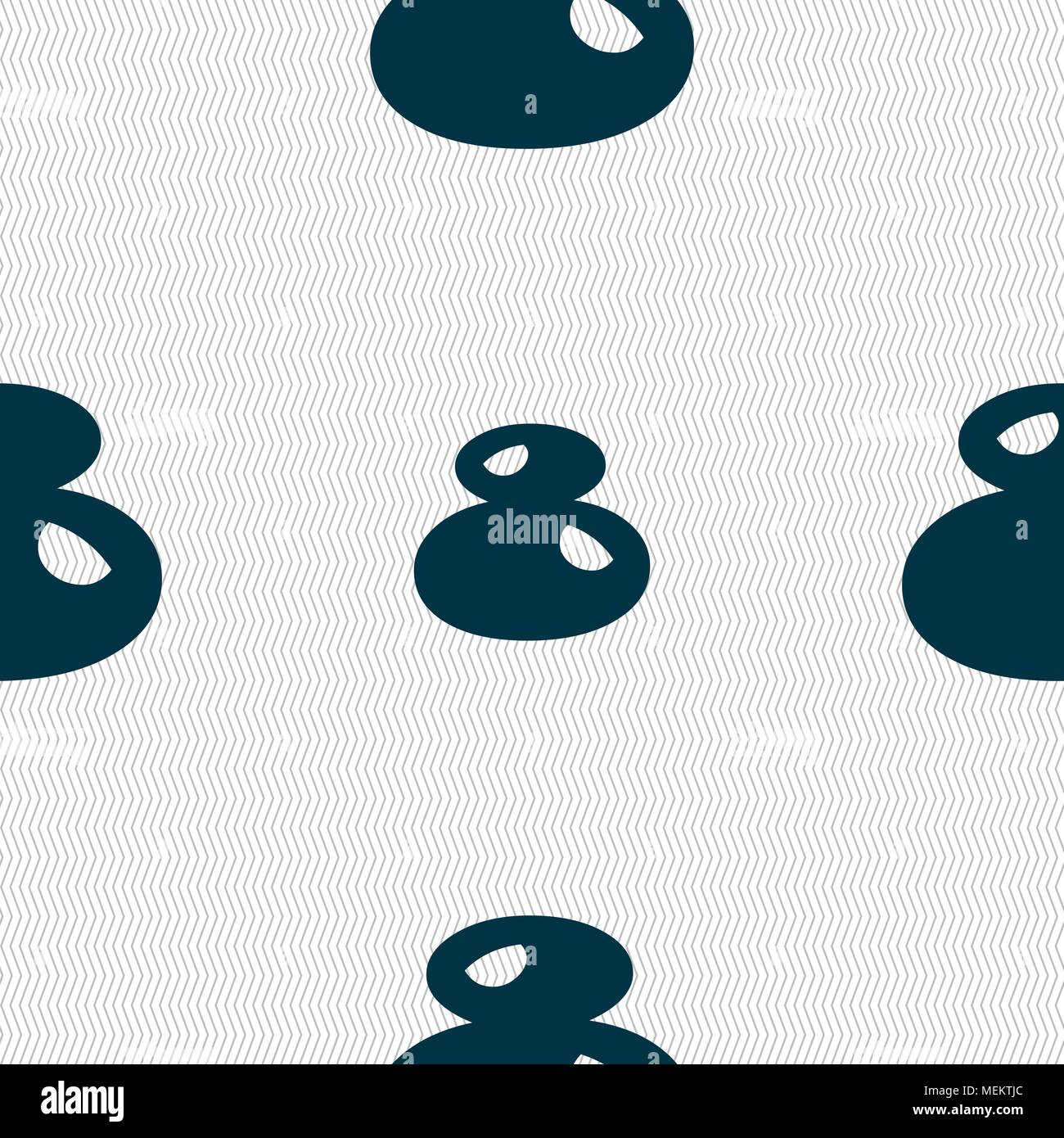 number Eight icon sign. Seamless abstract background with geometric ...